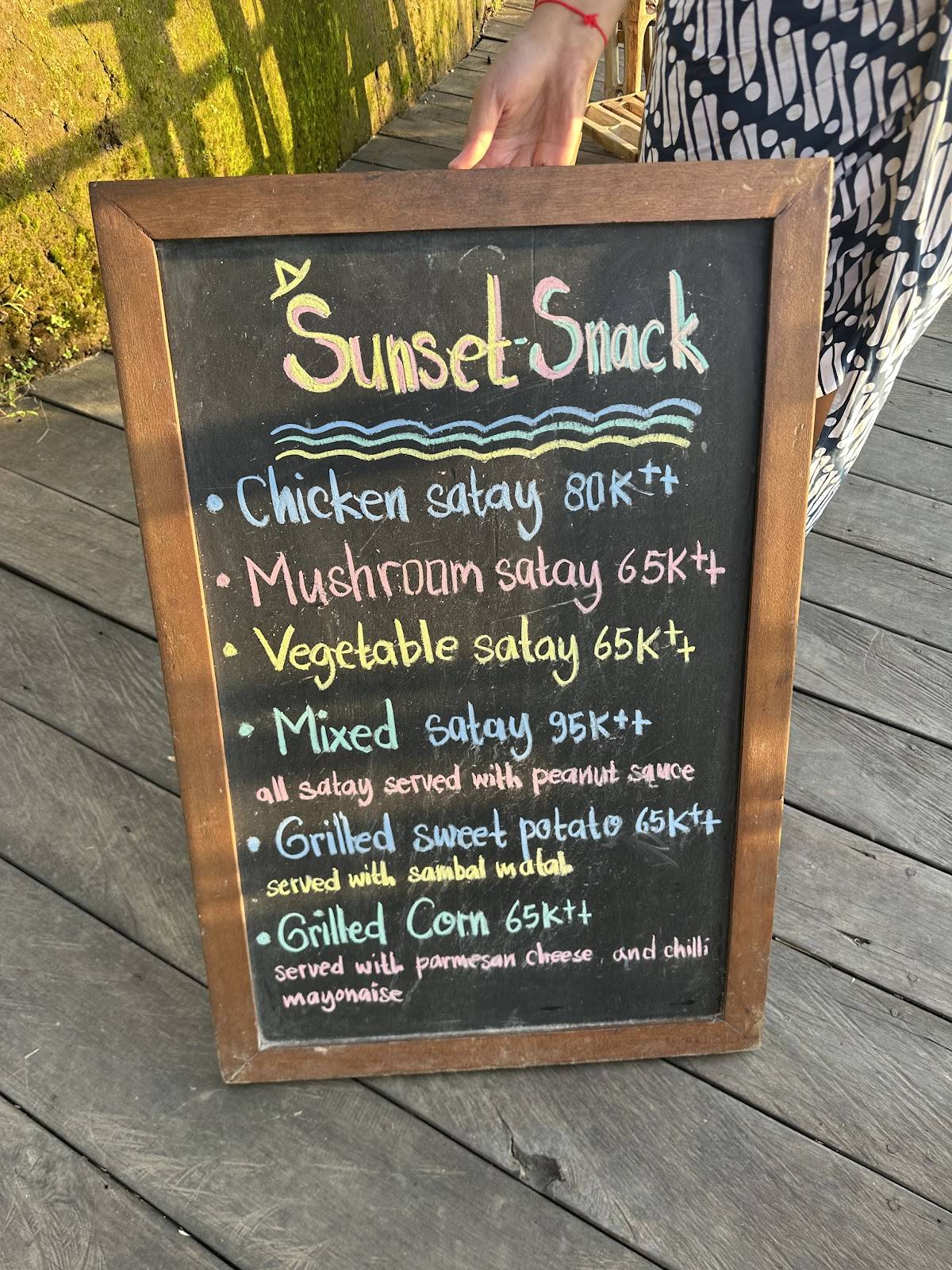 Menu at ELEVATOR Sunset Bar - Bambu Indah Resort, Sayan