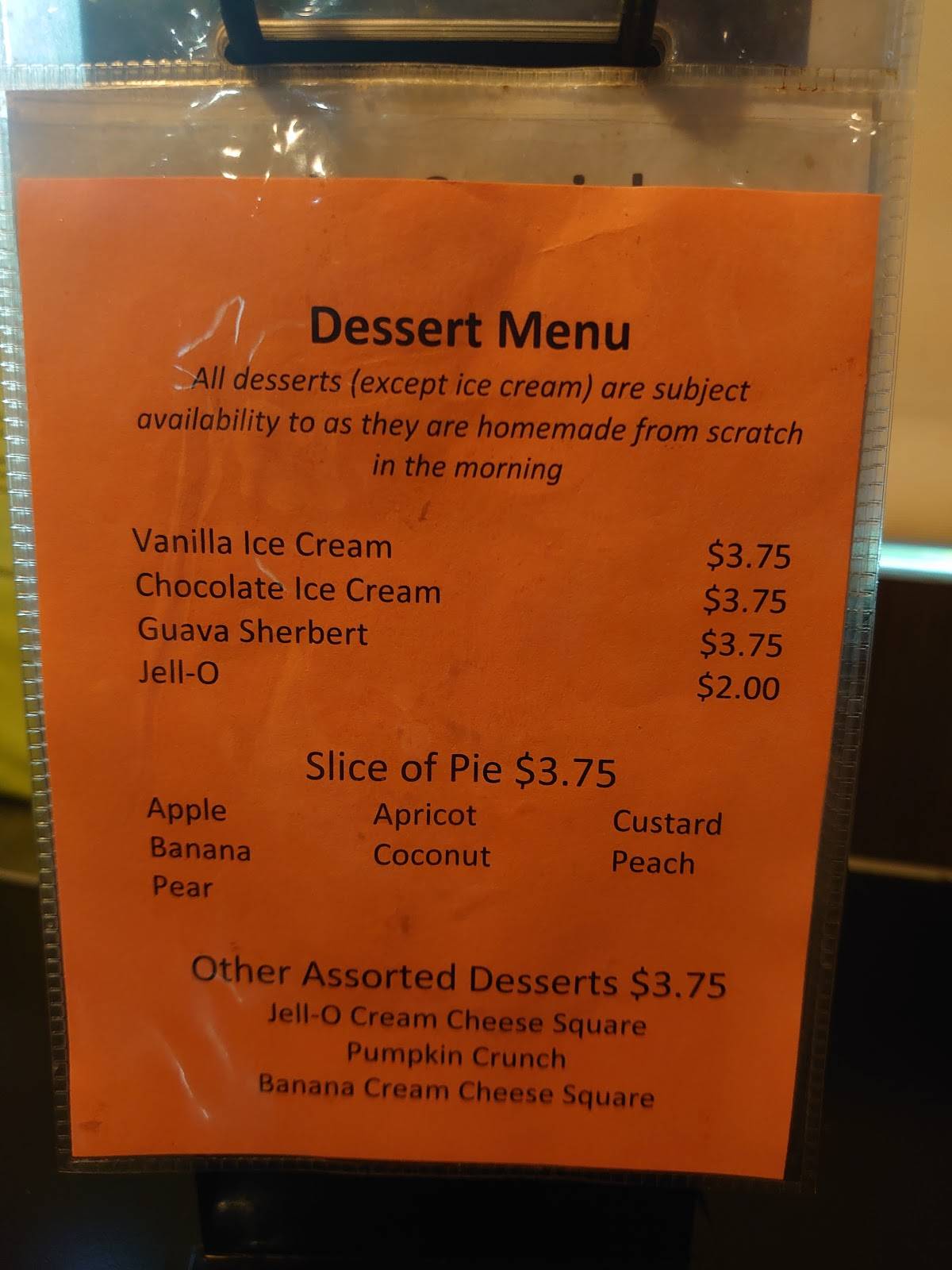 Menu at Eagle Cafe, Honolulu, N Nimitz Hwy # A100