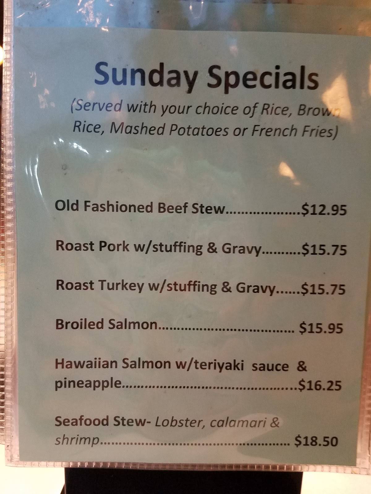 Menu at Eagle Cafe, Honolulu, N Nimitz Hwy # A100