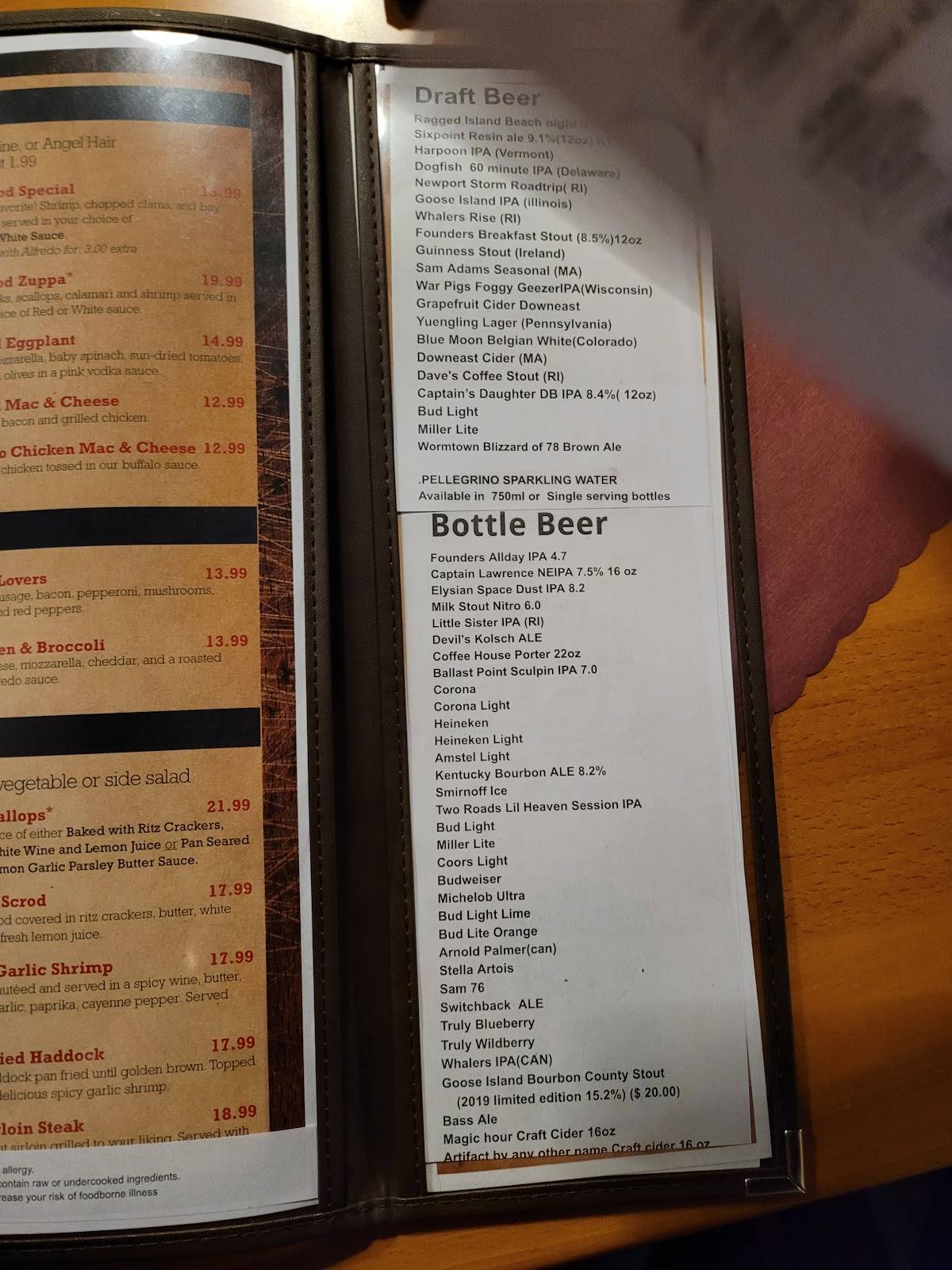 Menu at Red Bridge Tavern pub & bar, East Providence