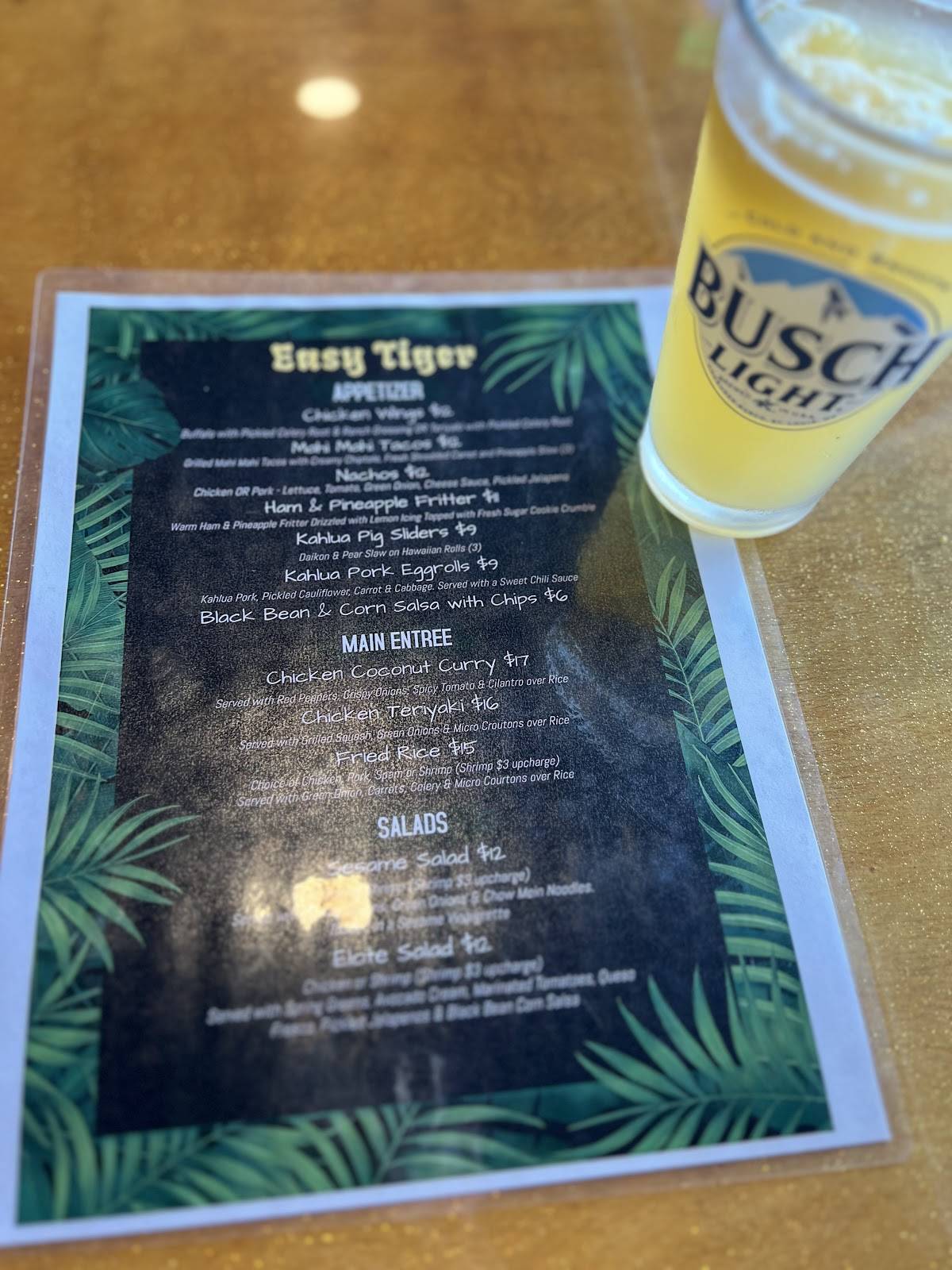 Menu at Easy Tiger restaurant, Loves Park