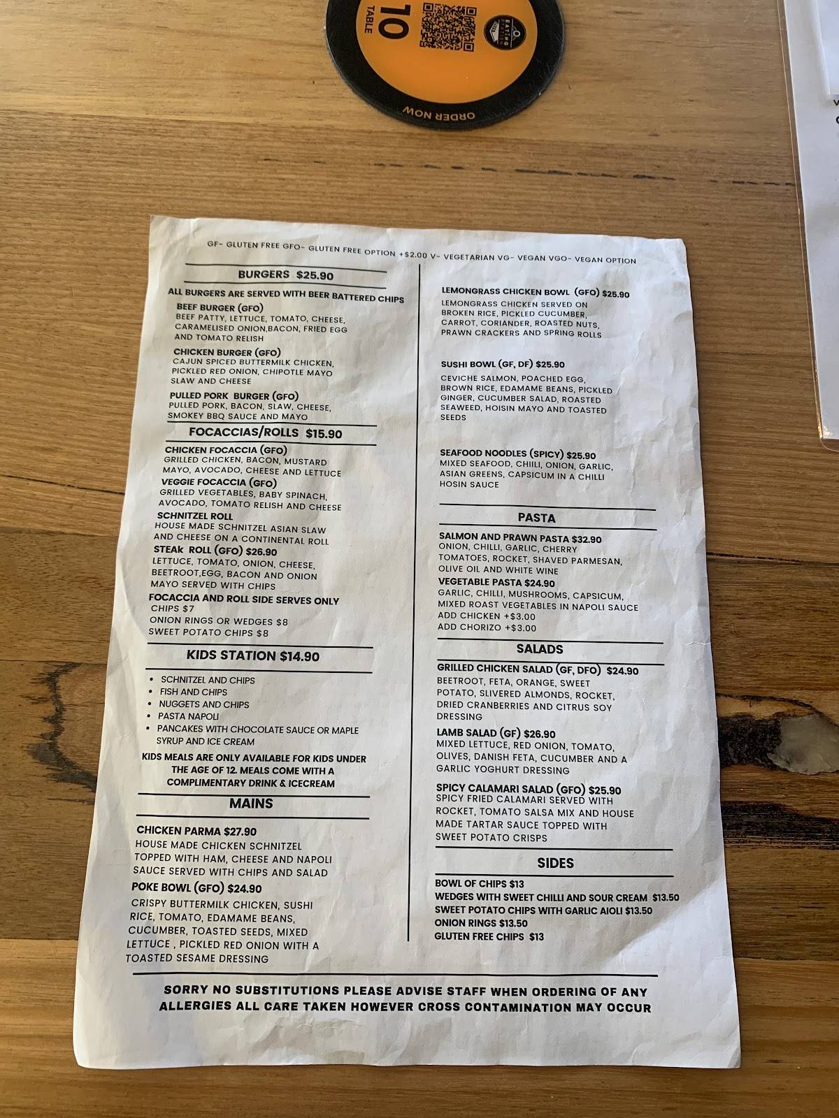 Menu at Eating Station cafe, Ravenhall