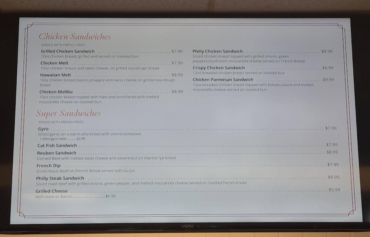 Menu at Edinburgh Diner restaurant, Edinburgh