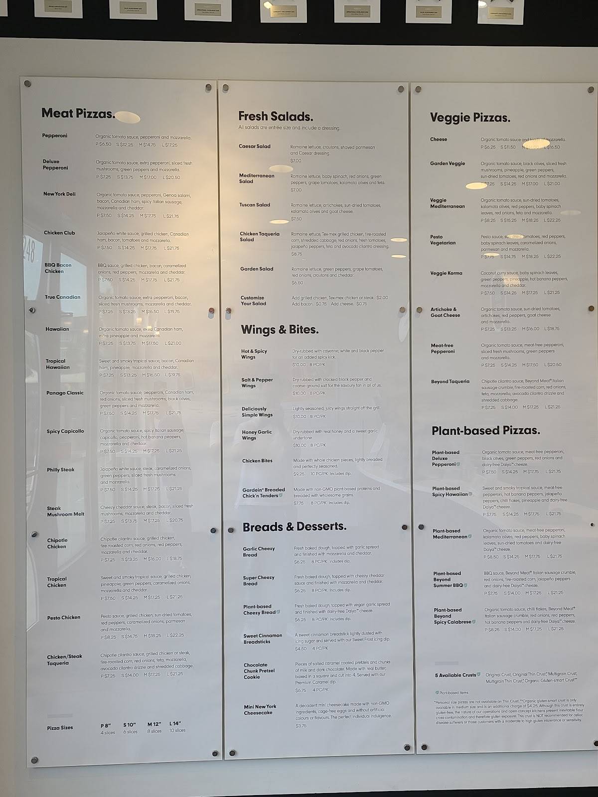 Menu at Panago Pizza pizzeria, Edmonton, Webber Greens Dr NW
