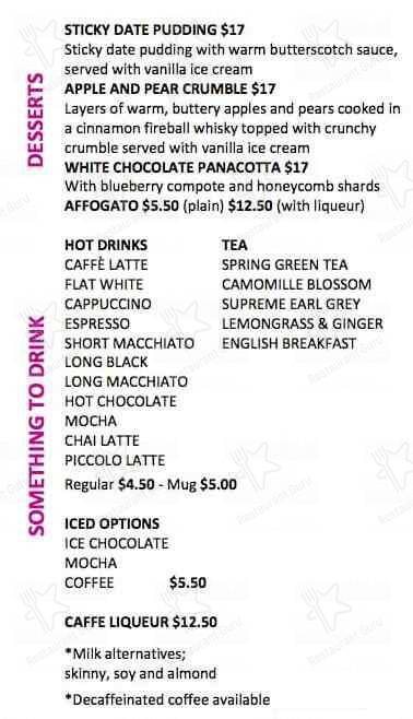 Menu at 81 Bistro & Taphouse restaurant, Berwick