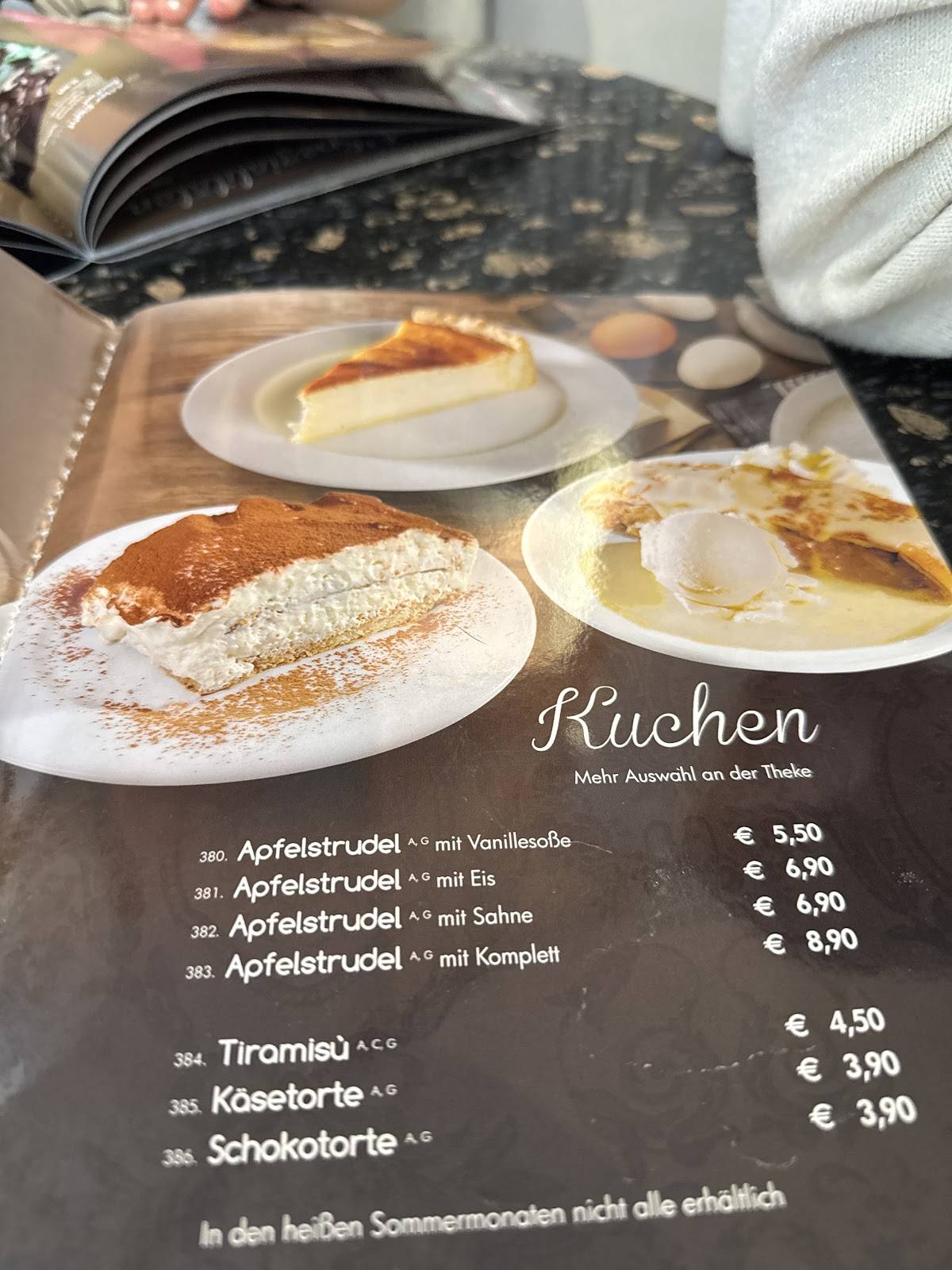 Speisekarte von Eiscafe Dolomiti Köstliches Eis vom Italiener, Düren