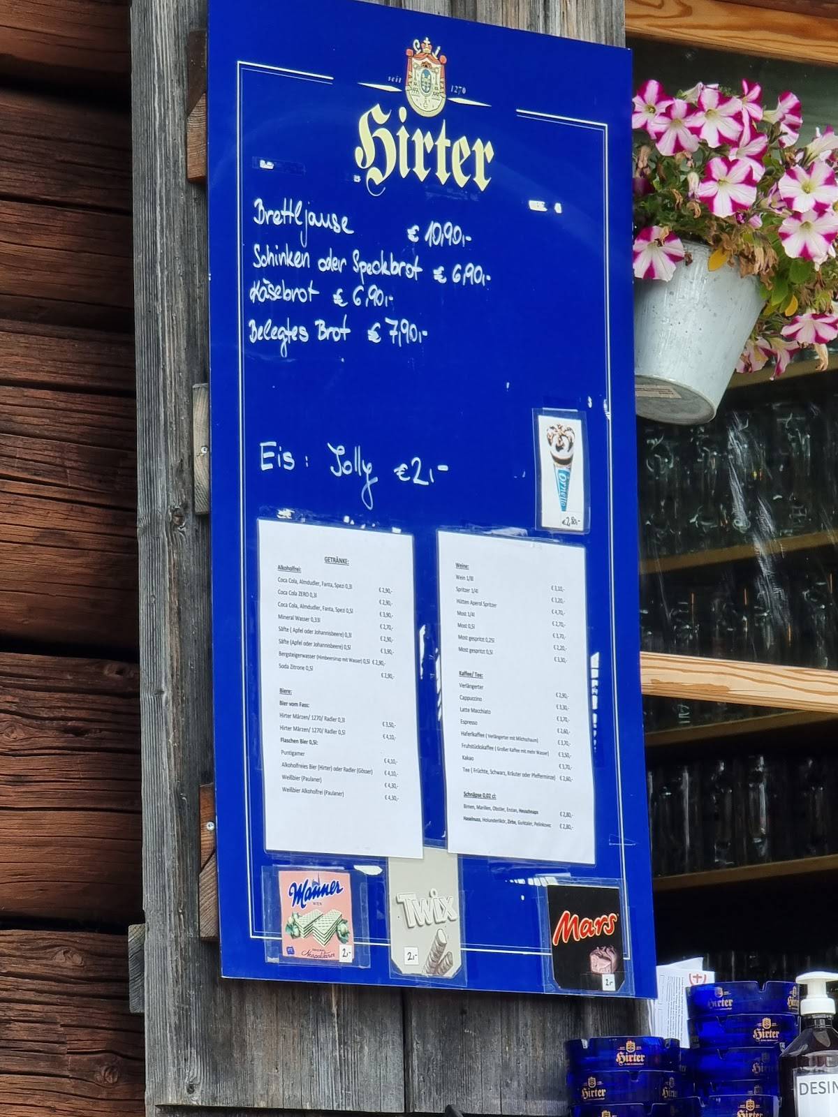 Speisekarte von Eisenkappler Hütte (Montag Ruhetag) restaurant, Österreich