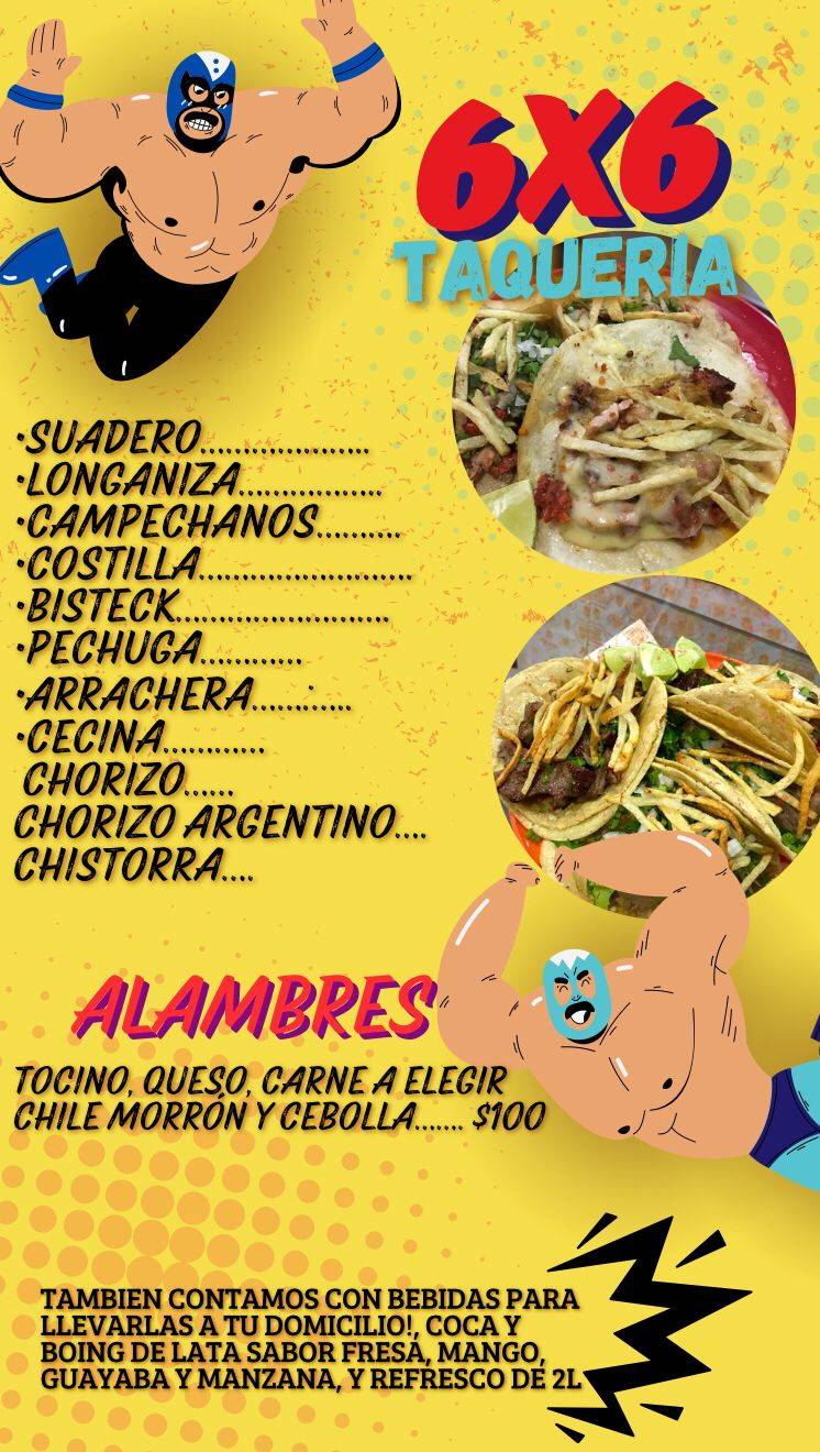 Carta del restaurante El 6X6, La Purificación
