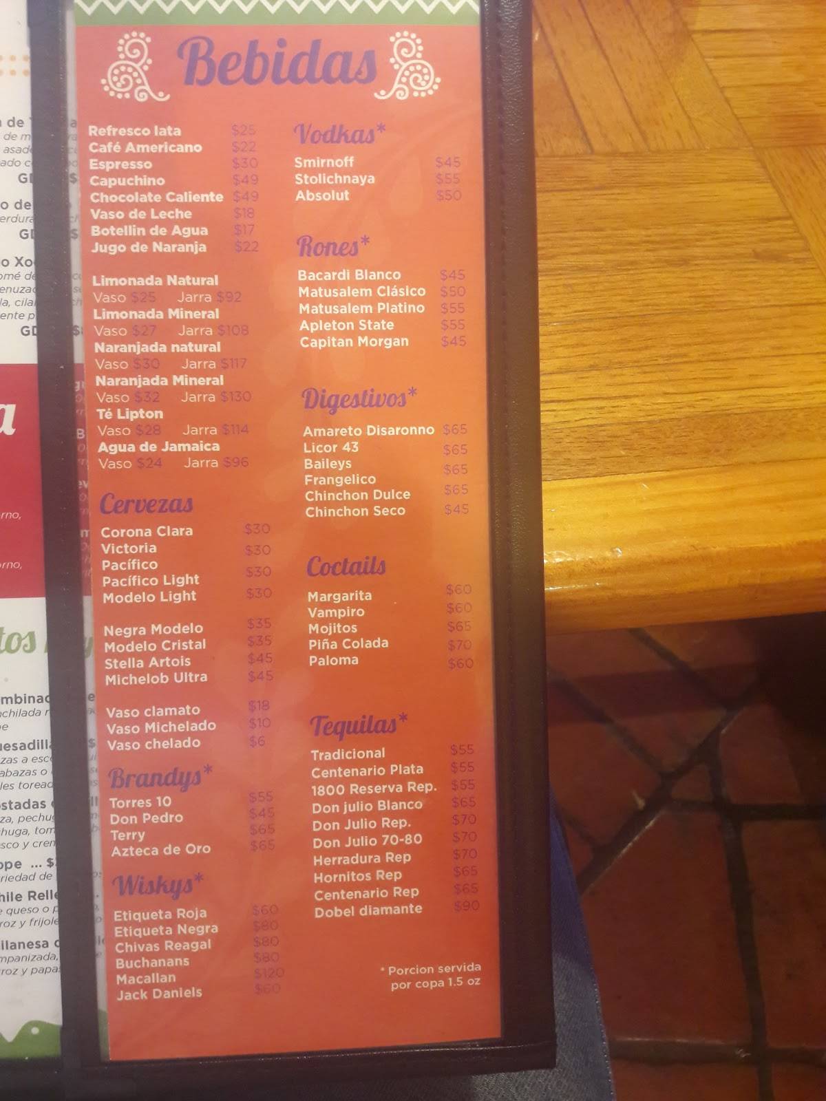 Carta del restaurante El Apenitas Puerta del Sol, Saltillo, Carretera ...