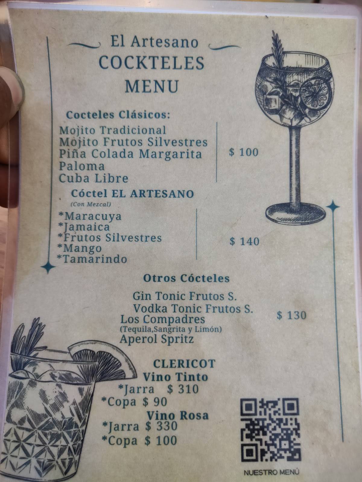 Carta del restaurante El Artesano Salina Cruz, Salina Cruz