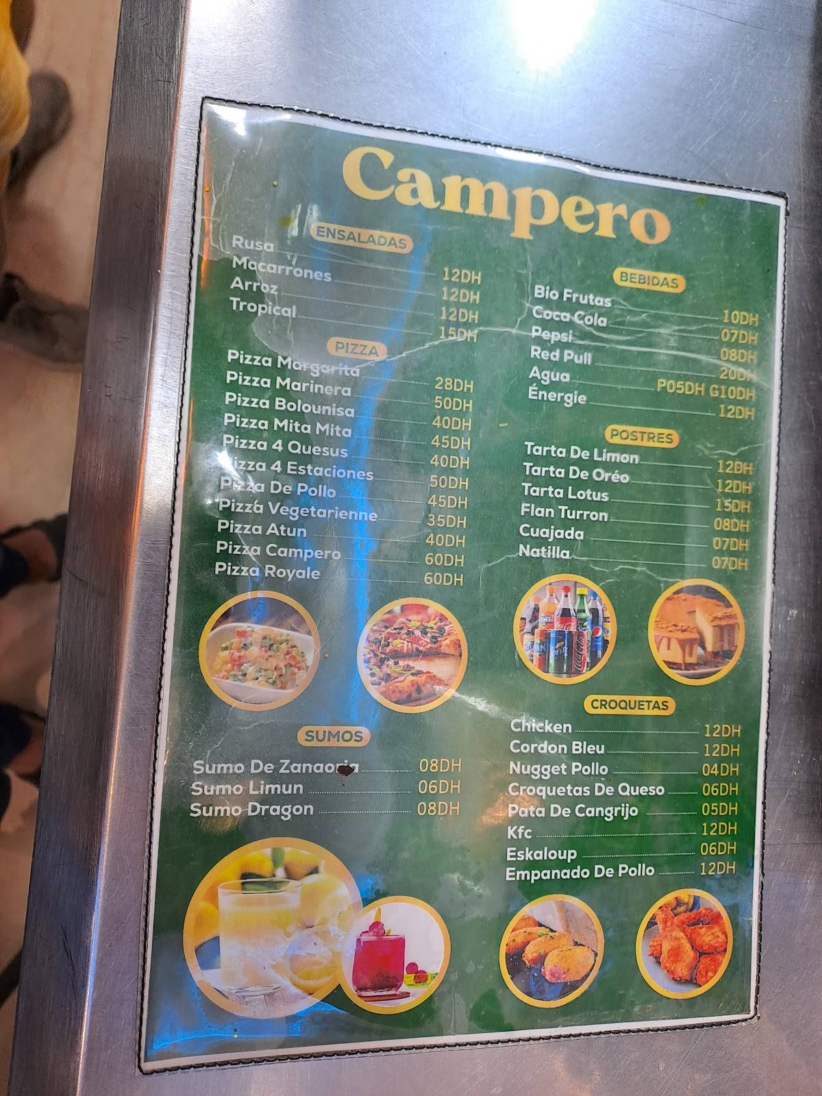 Menu at El Campero Snack restaurant, Fnideq