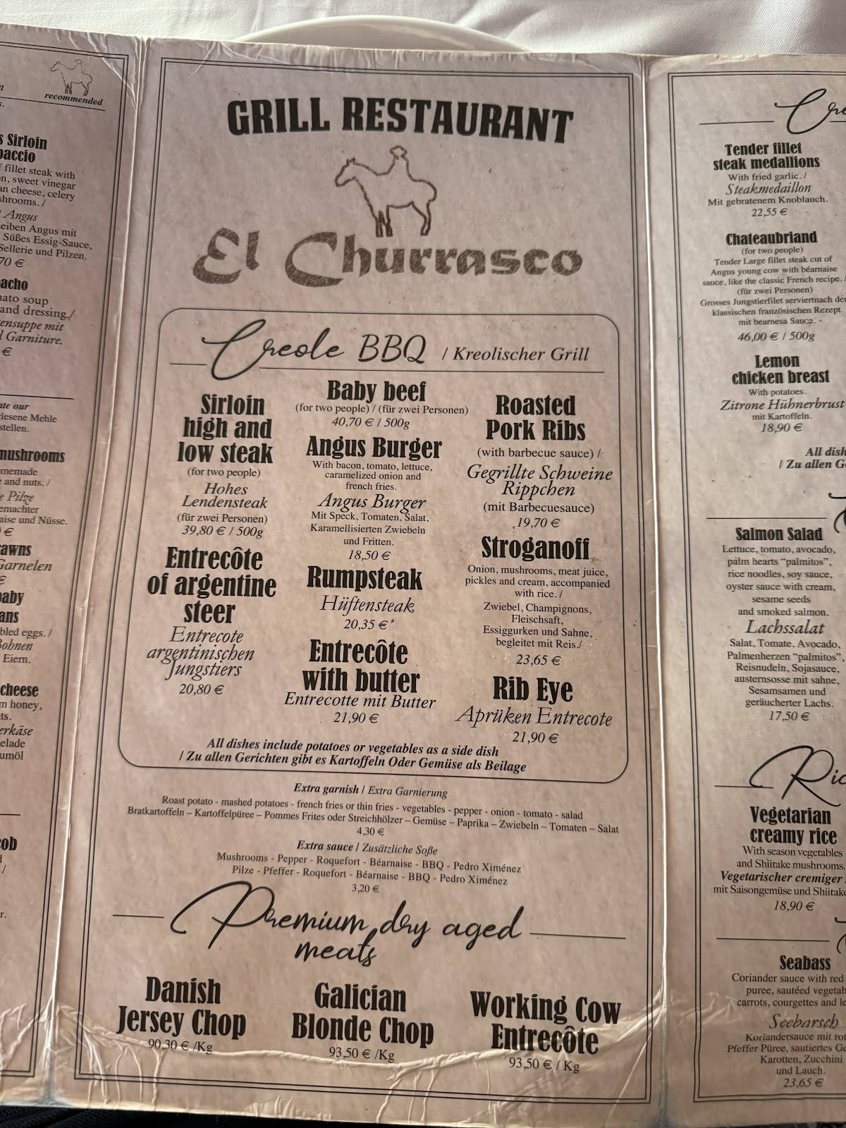 Menu at El Churrasco pub & bar, Maspalomas, Anexo Hotel Lopesan Costa ...