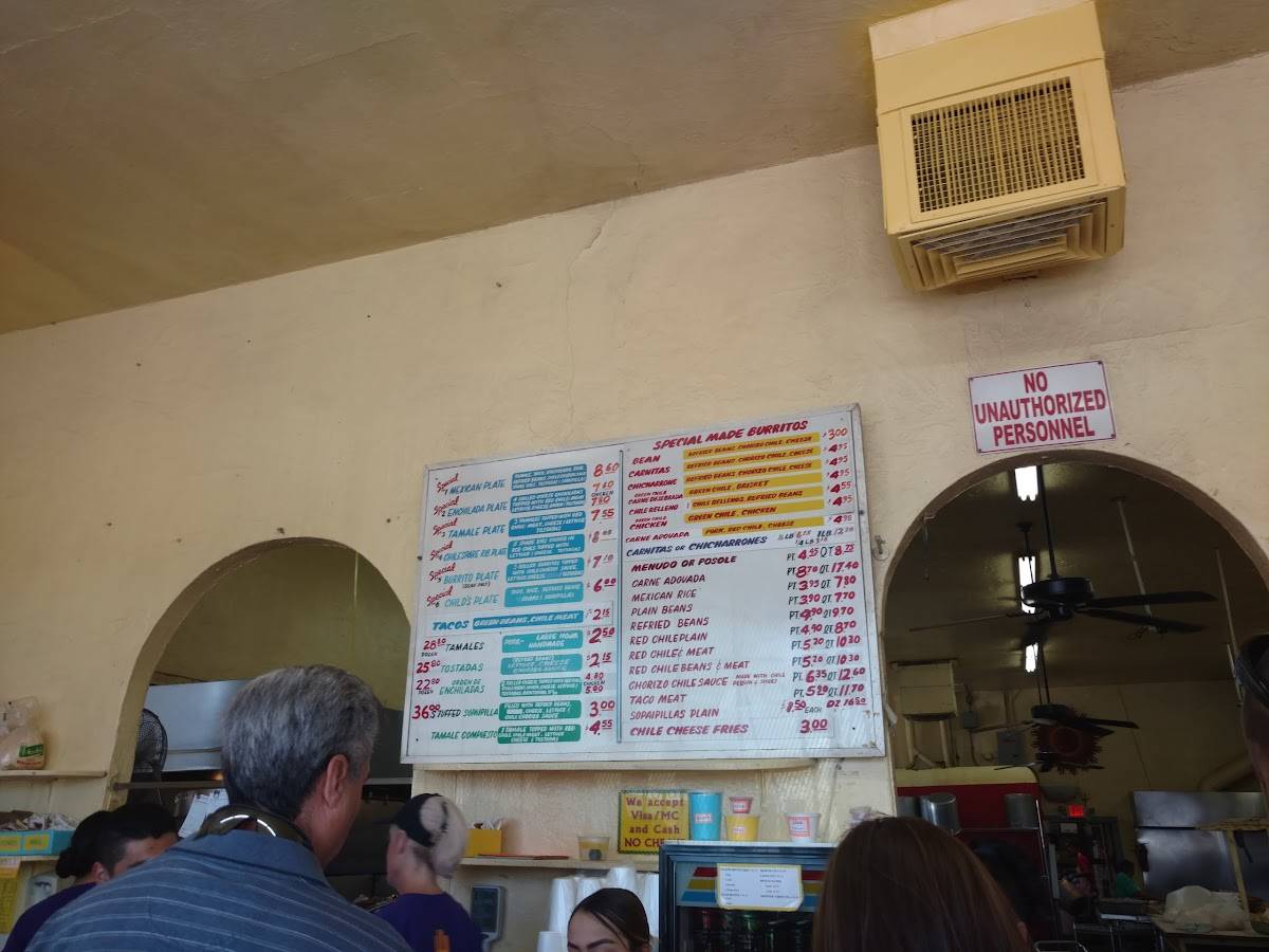 Menu at El Modelo Mexican Foods restaurant, Albuquerque