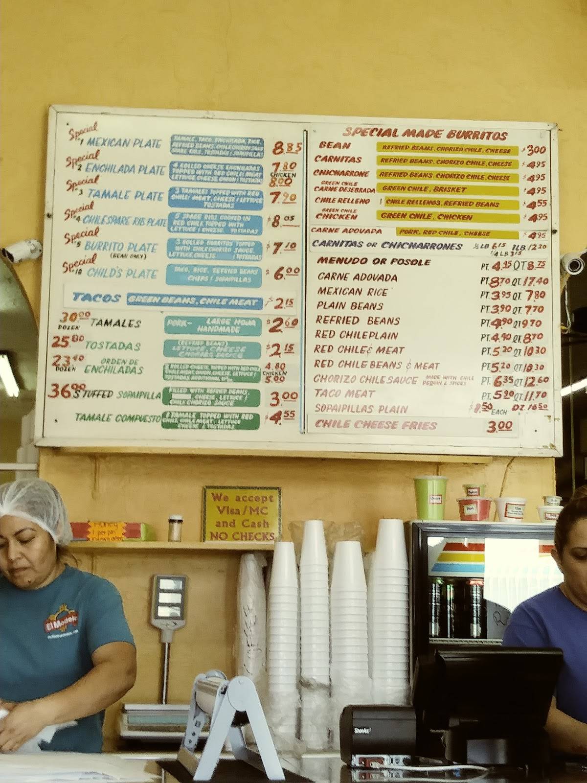 Menu at El Modelo Mexican Foods restaurant, Albuquerque