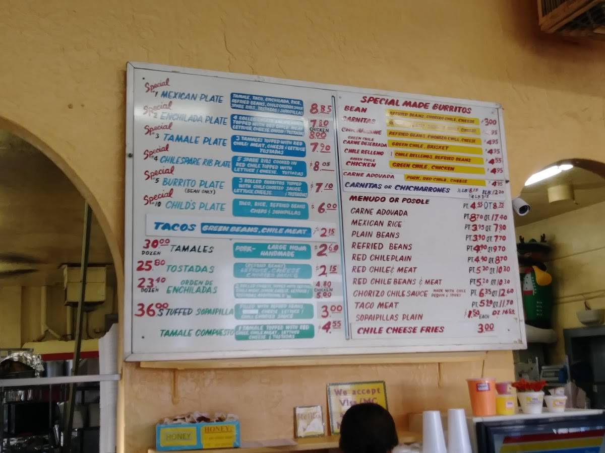 Menu at El Modelo Mexican Foods restaurant, Albuquerque