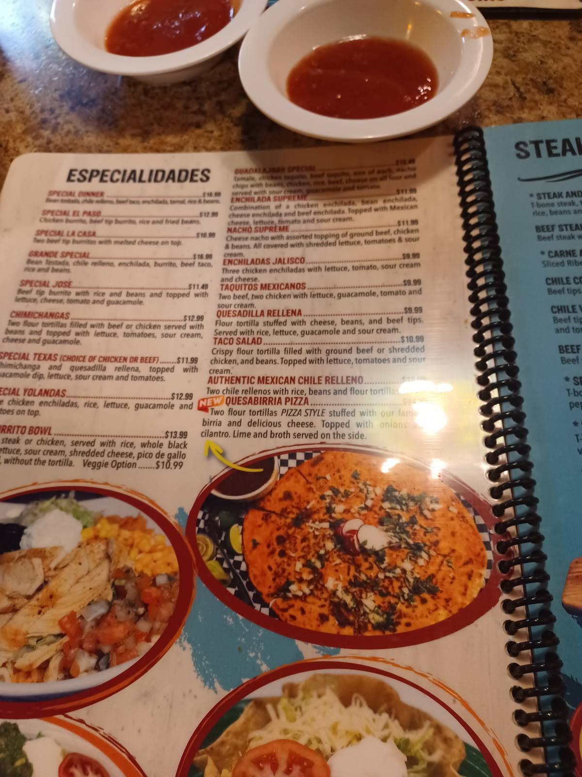 Menu at El Paso Mexican Grill restaurant, Calcutta, OH-170