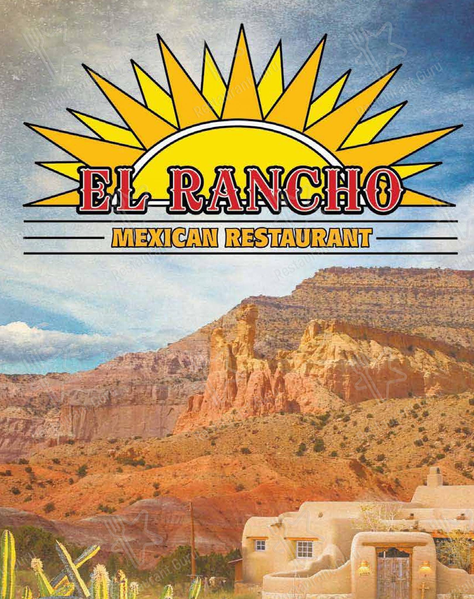 Menu at El Rancho restaurant, Ludington, US-10