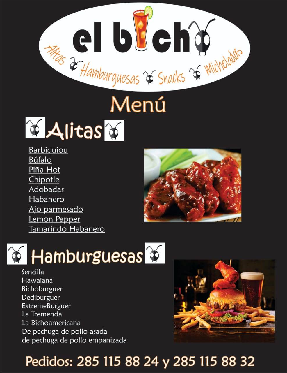 Menu at El bicho restaurant, Paso de Ovejas