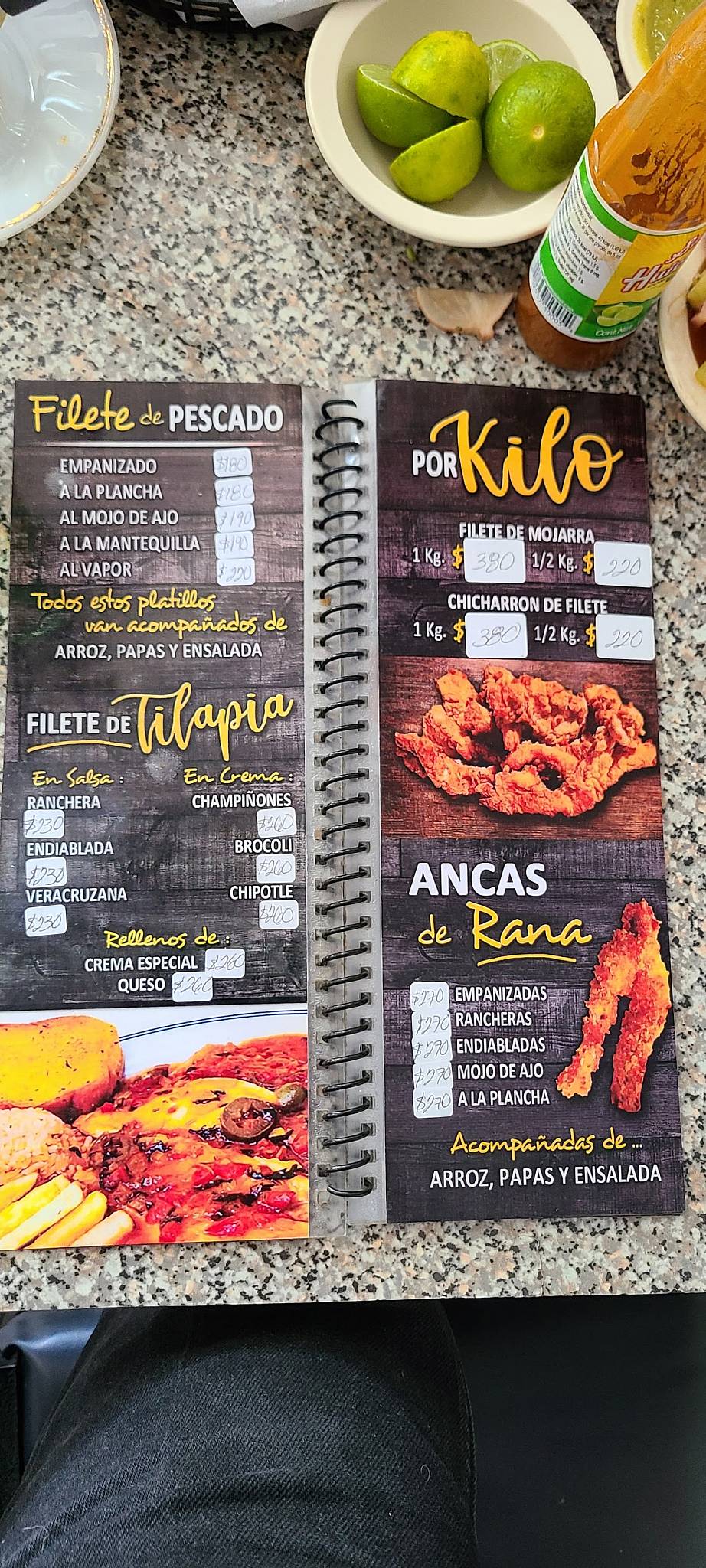 Menu at El cápitan restaurant, Ciudad Acuña