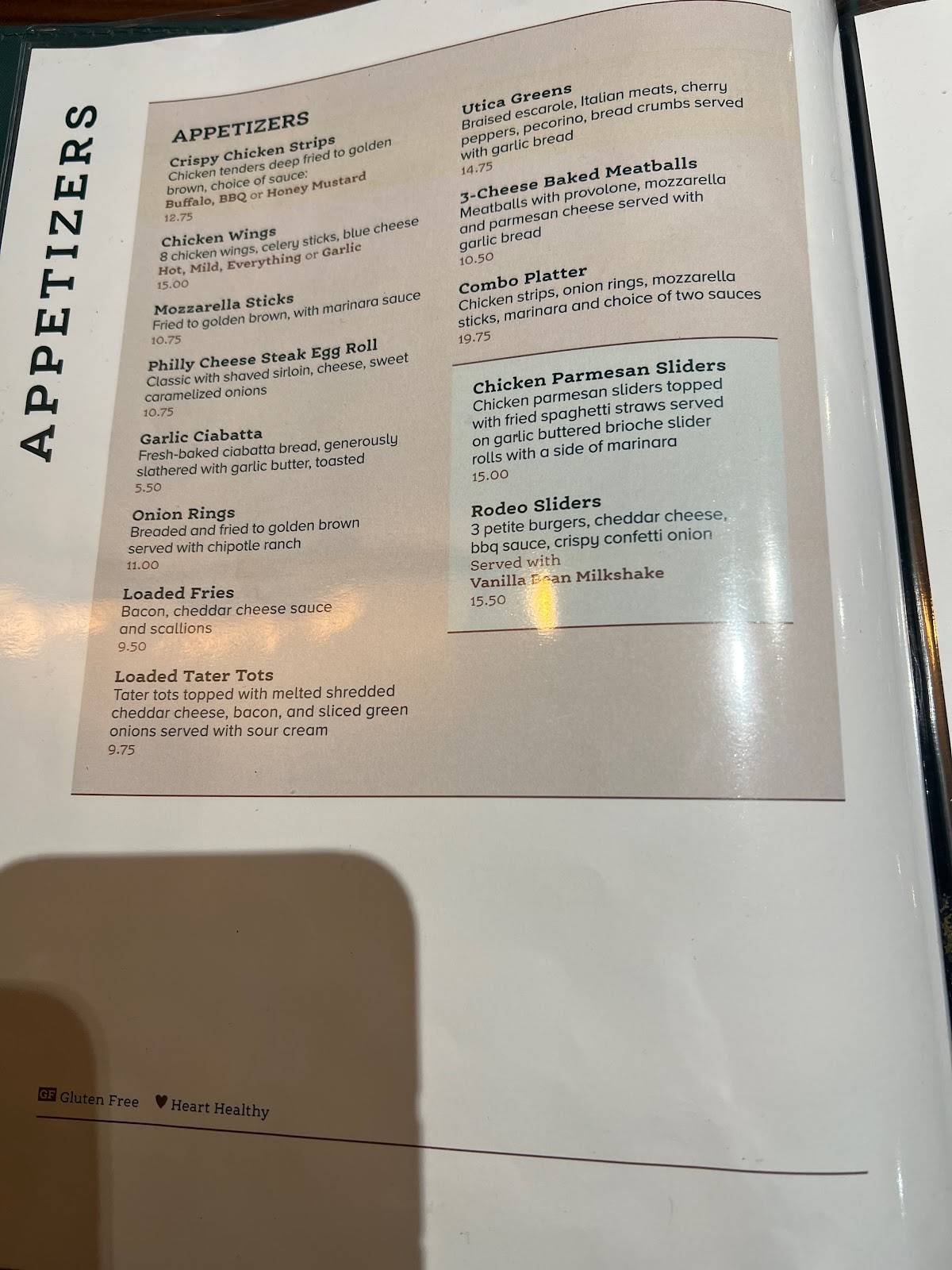 Menu at Emerald Restaurant, Verona