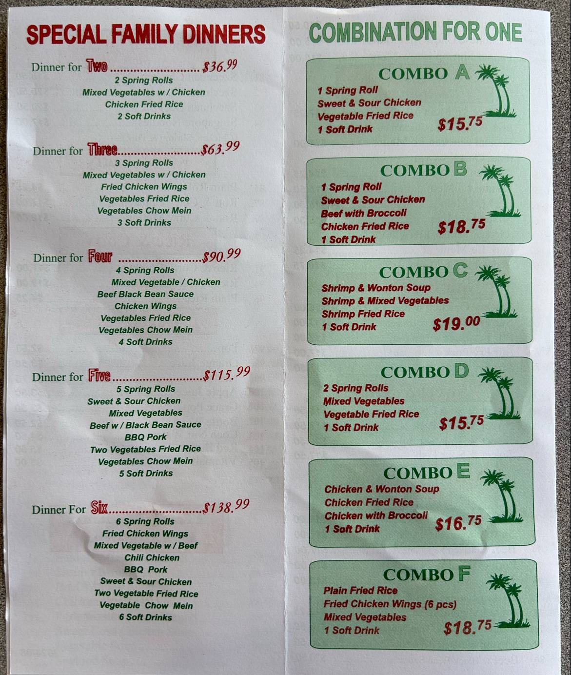 Menu at Enmore Nanking Restaurant, Vaughan