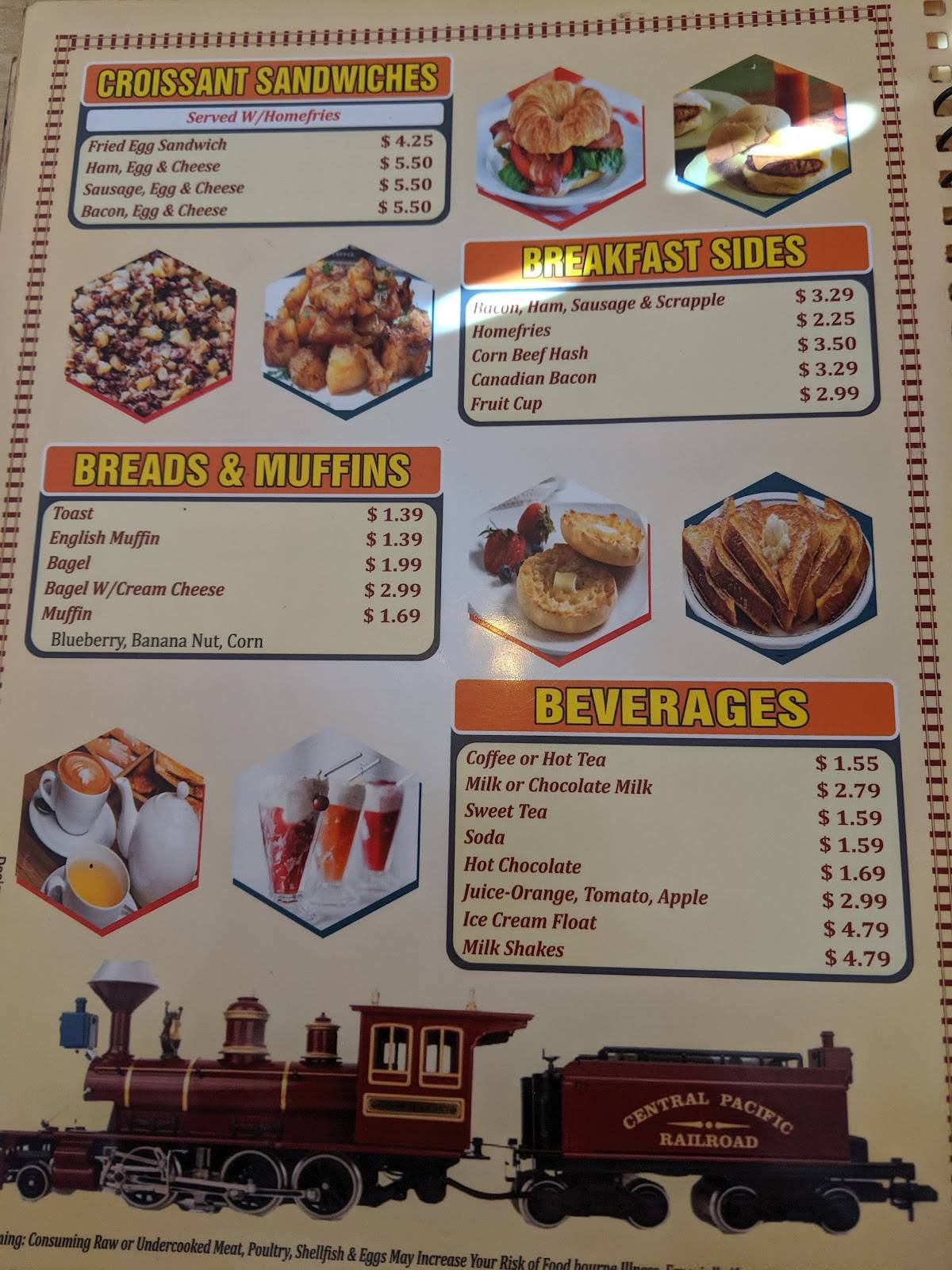 Menu at Squeaky Rail Diner restaurant, Enola, 505 N Enola Rd