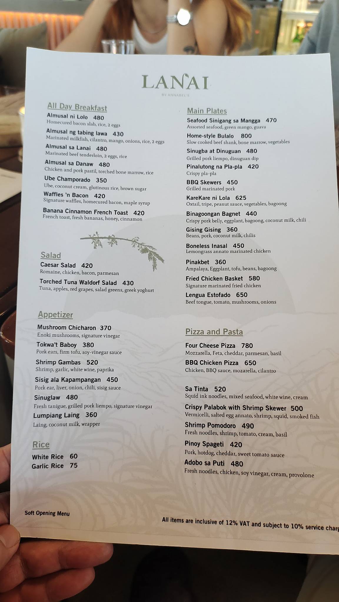 Menu at Epic Resto restaurant, Tanay