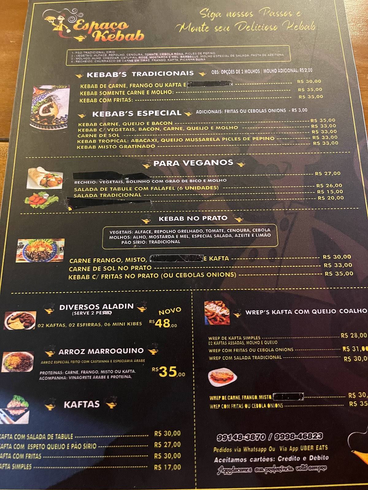 Menu em Espaço Kebab restaurante, Manaus, Avenida Coronel Teixeira 6962