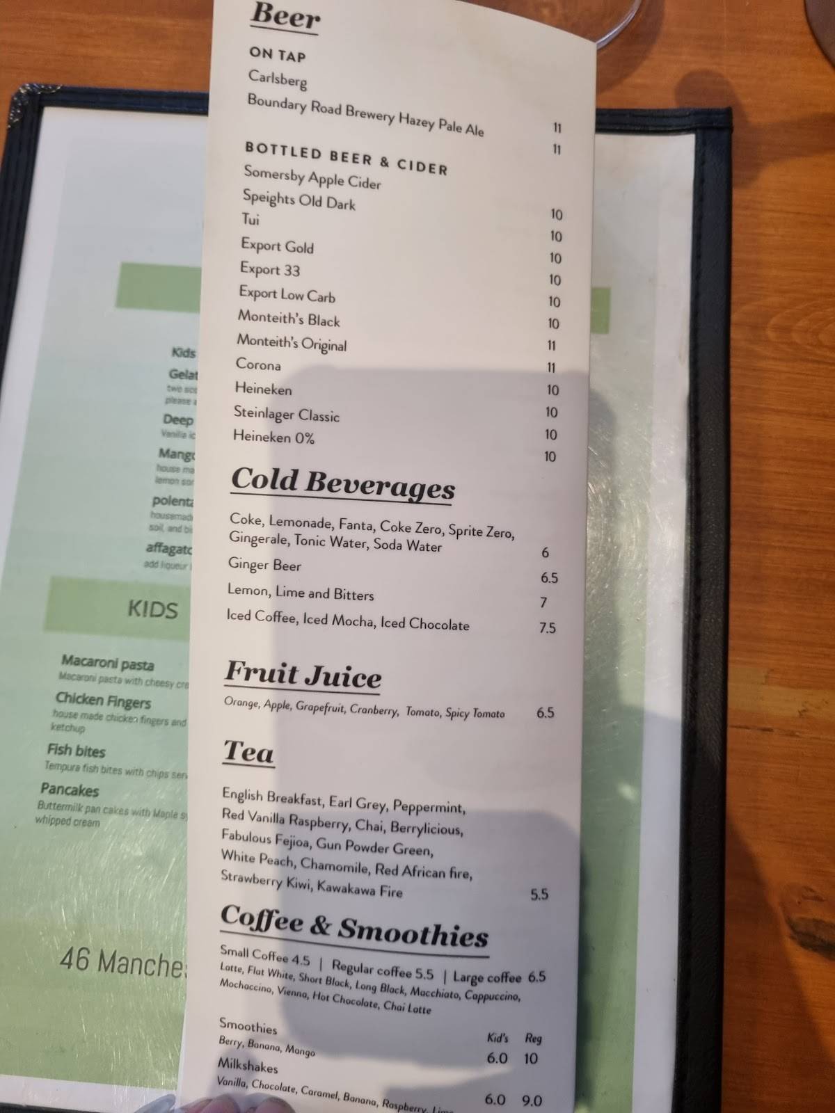 Menu at Essence Cafe & Bar Feilding, Feilding