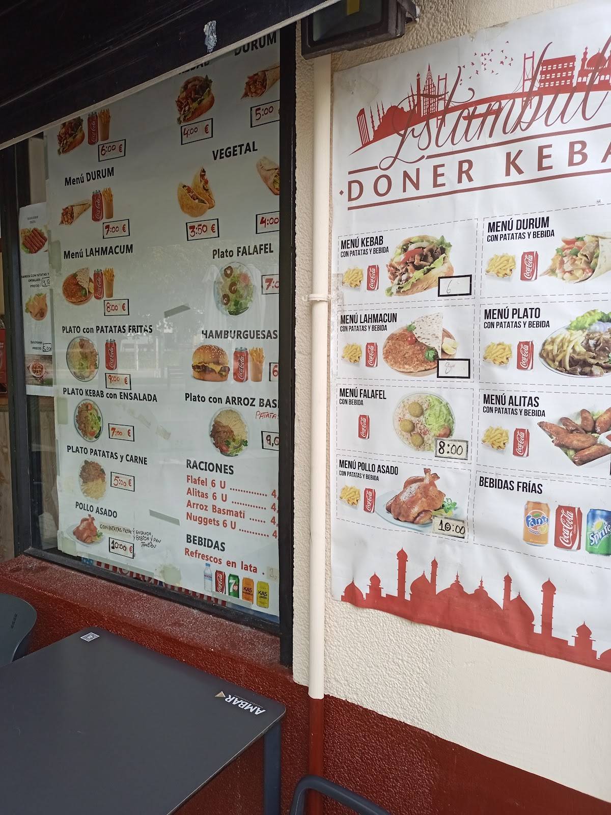 Menu at Estambul doner kebab plaza Ezkaba restaurant, Pamplona