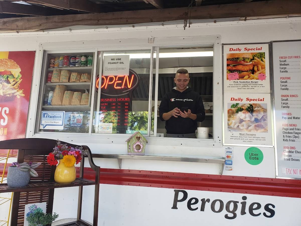 Menu at Eva's Chip Wagon restaurant, Ottawa