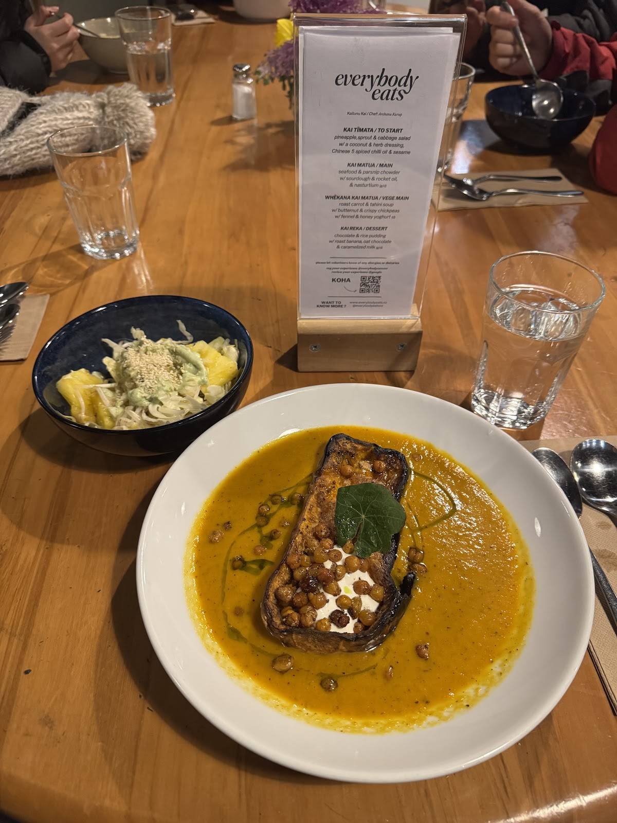 Menu at Everybody Eats restaurant, Auckland, 306 Onehunga Mall