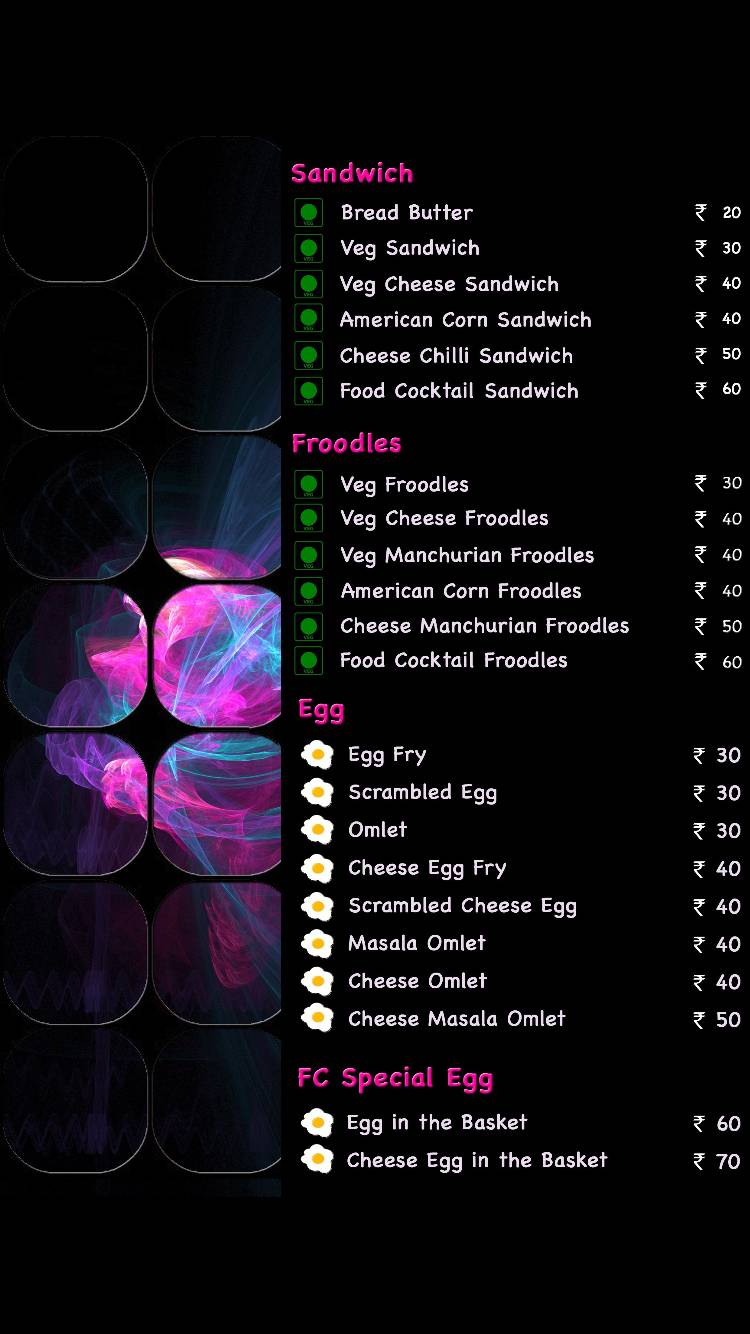 Menu at FC Fast Food, Hyderabad