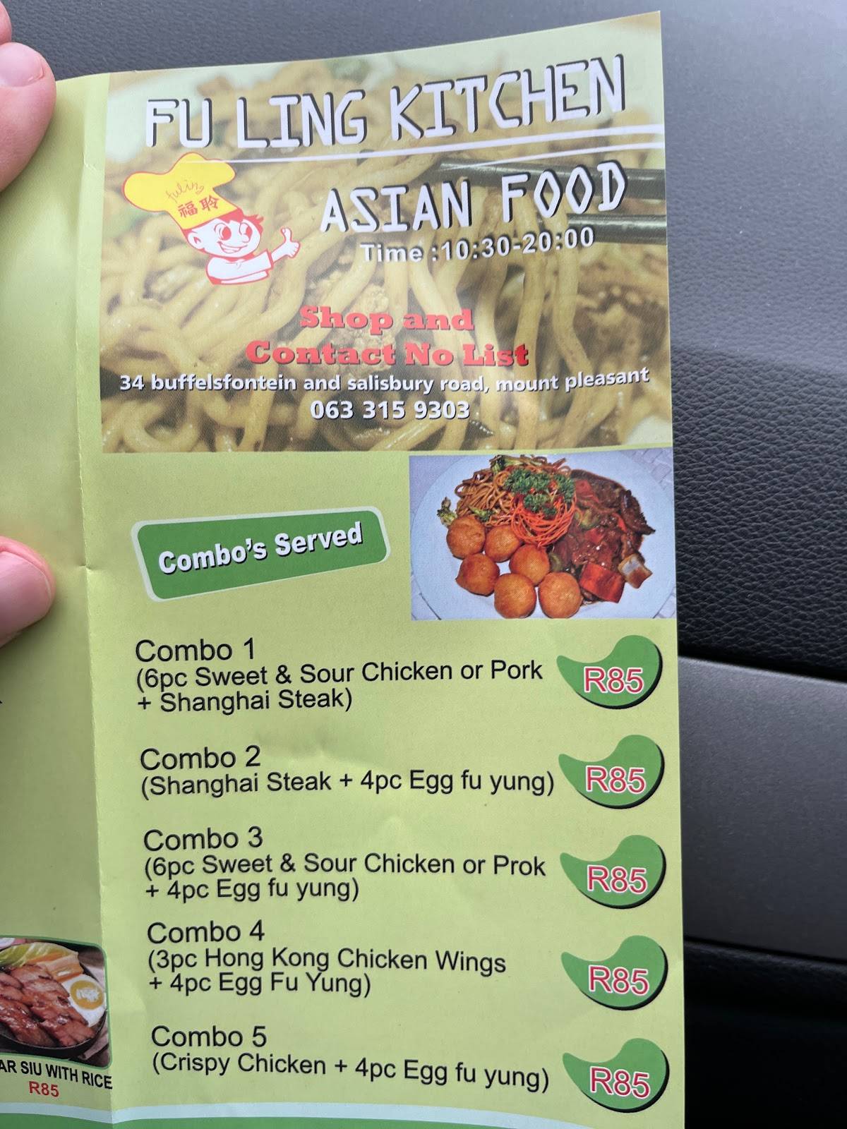 Menu at FU LING KITCHEN restaurant, South Africa, 34 Buffelsfontein Rd