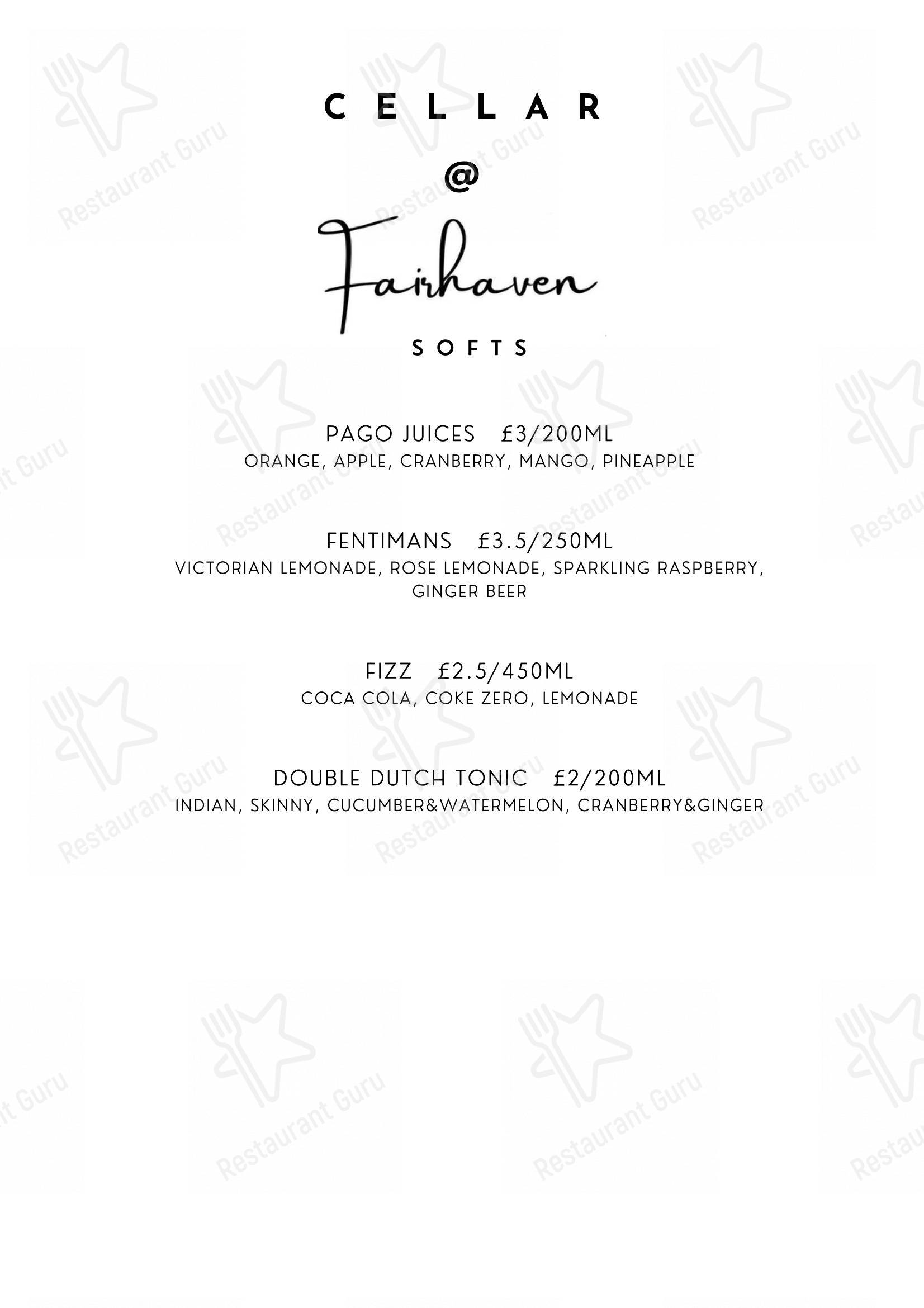 Menu at Fairhaven pub & bar, Lytham Saint Annes, 1 Marine Dr