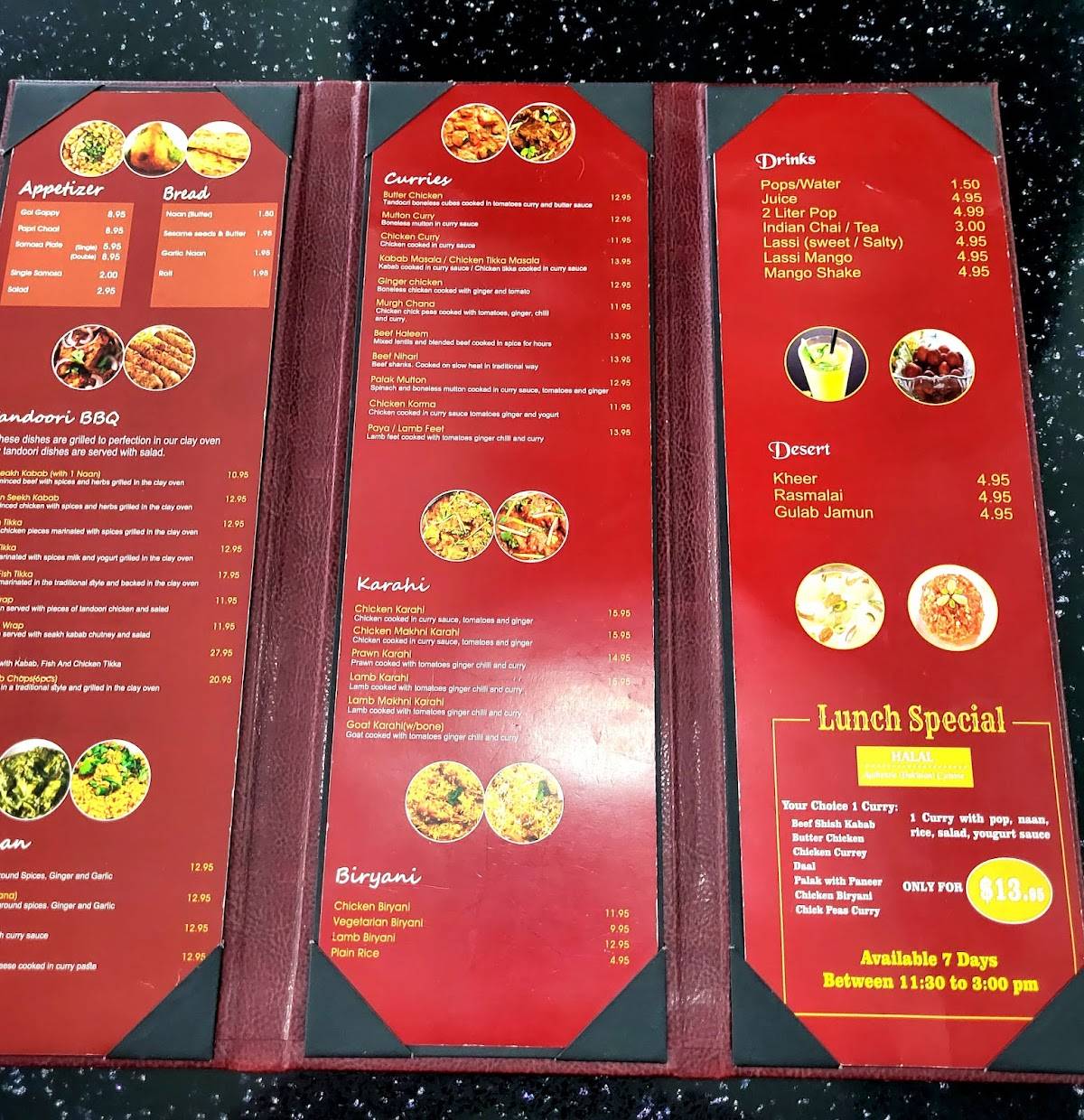 Menu at Faisal Kabab Hut restaurant, Calgary