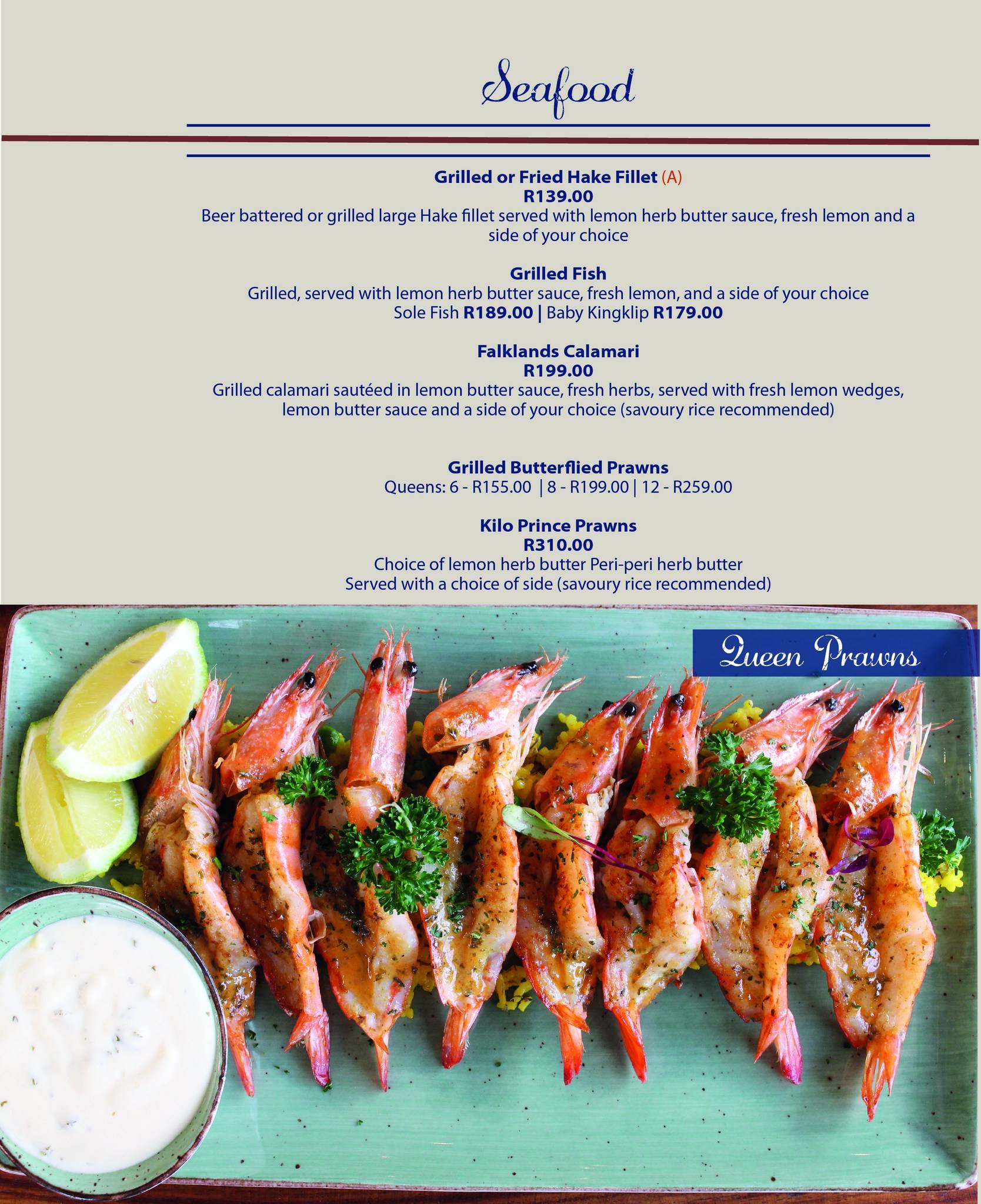 Menu at Farm 'n Sea Grillhouse restaurant, Vanderbijlpark