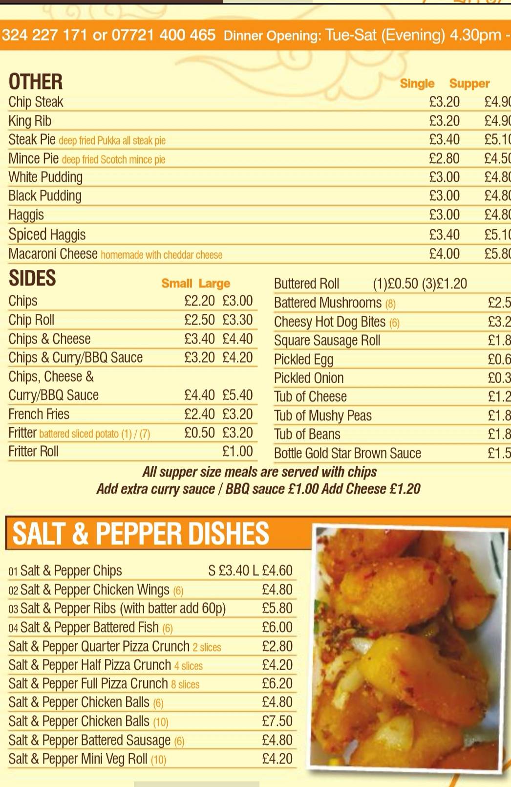 Menu at ABC CHINESE CHIPPY grangemouth falkirk fk39ea fast food ...