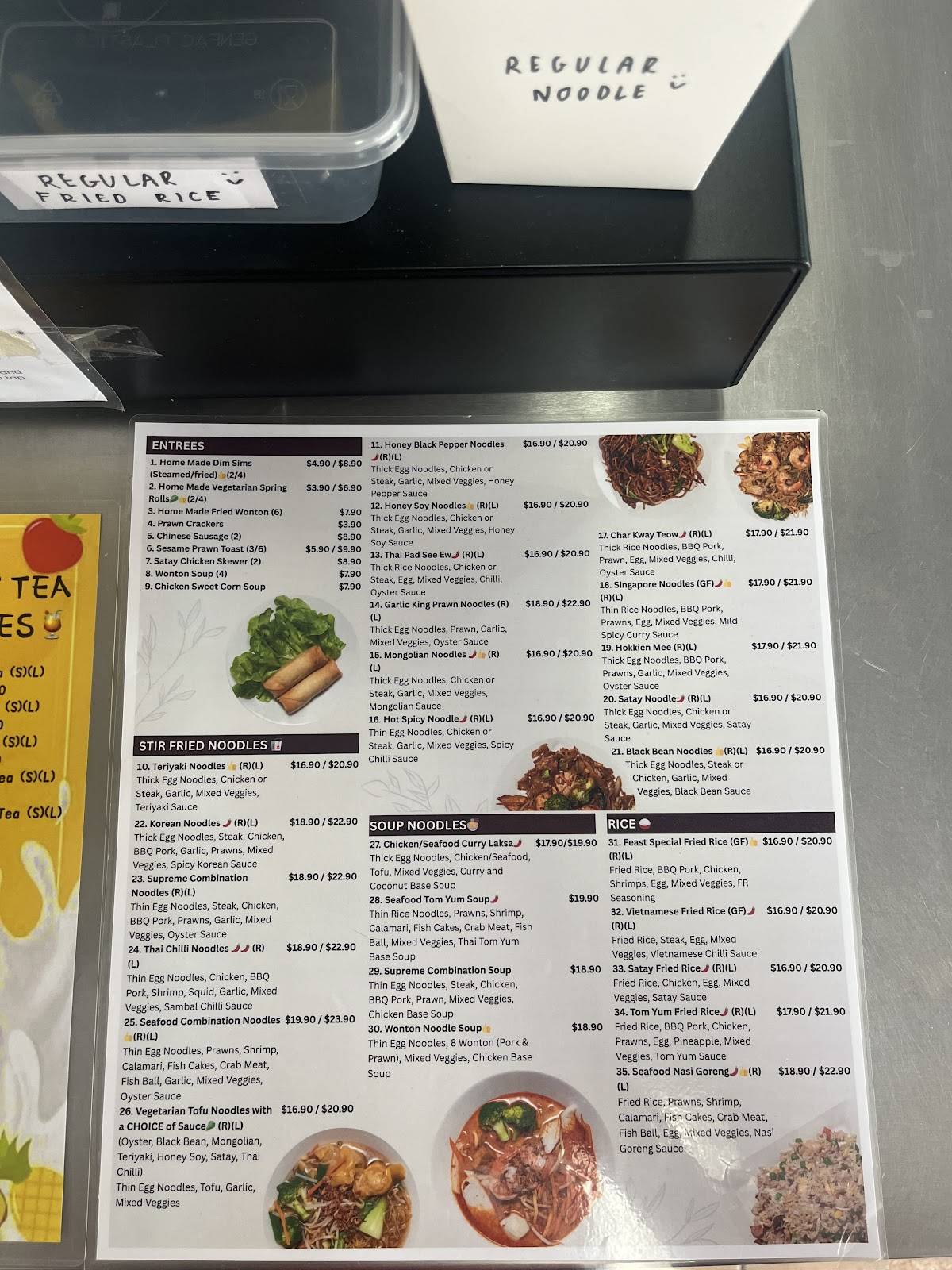 Menu at Asian Feast Take-Away fast food, Beaconsfield