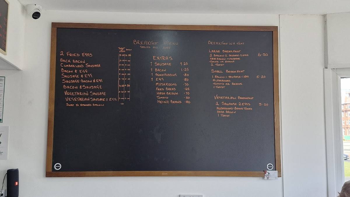 Menu at Buttylicious fast food, Blackpool