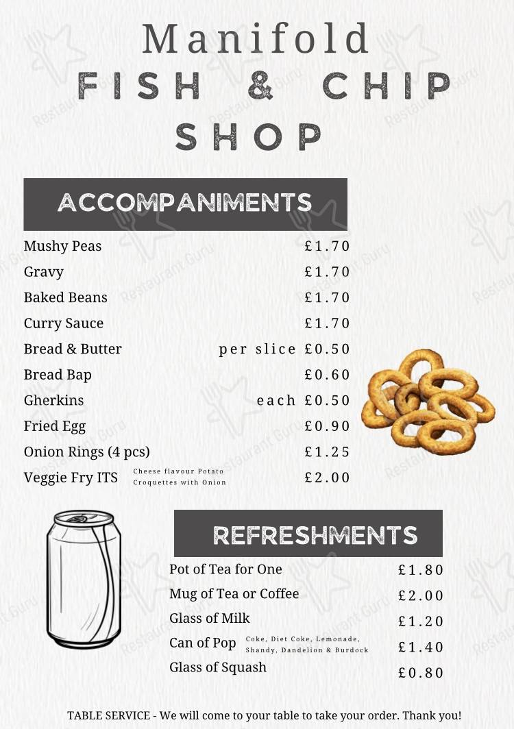 Menu at Longnor Fish And Chips fast food, Longnor