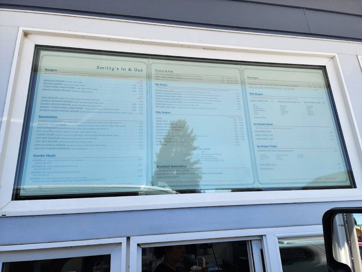 Menu at Smittys In & Out fast food, Elma