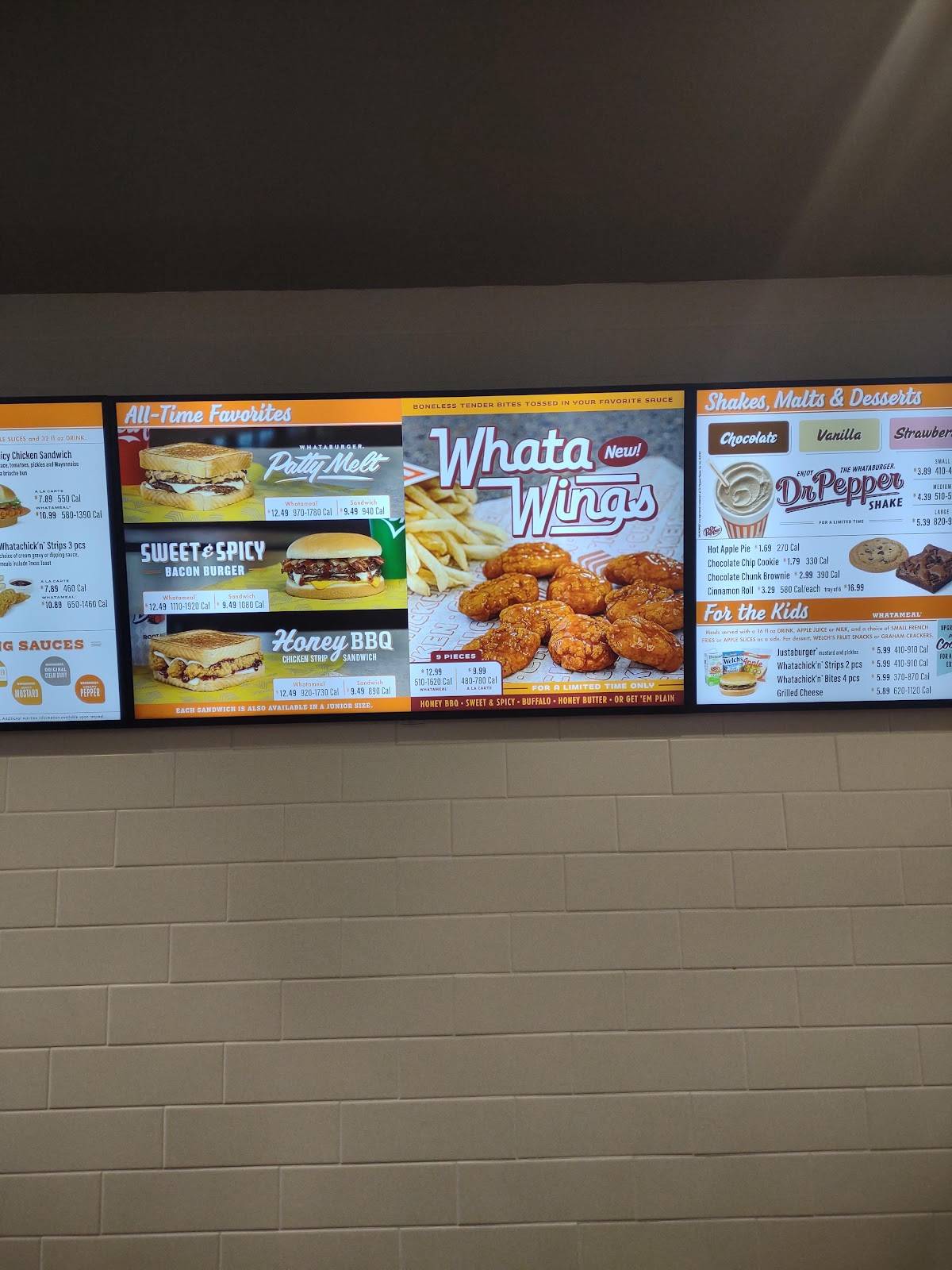Menu at Whataburger fast food, Lake Charles, Country Club Rd