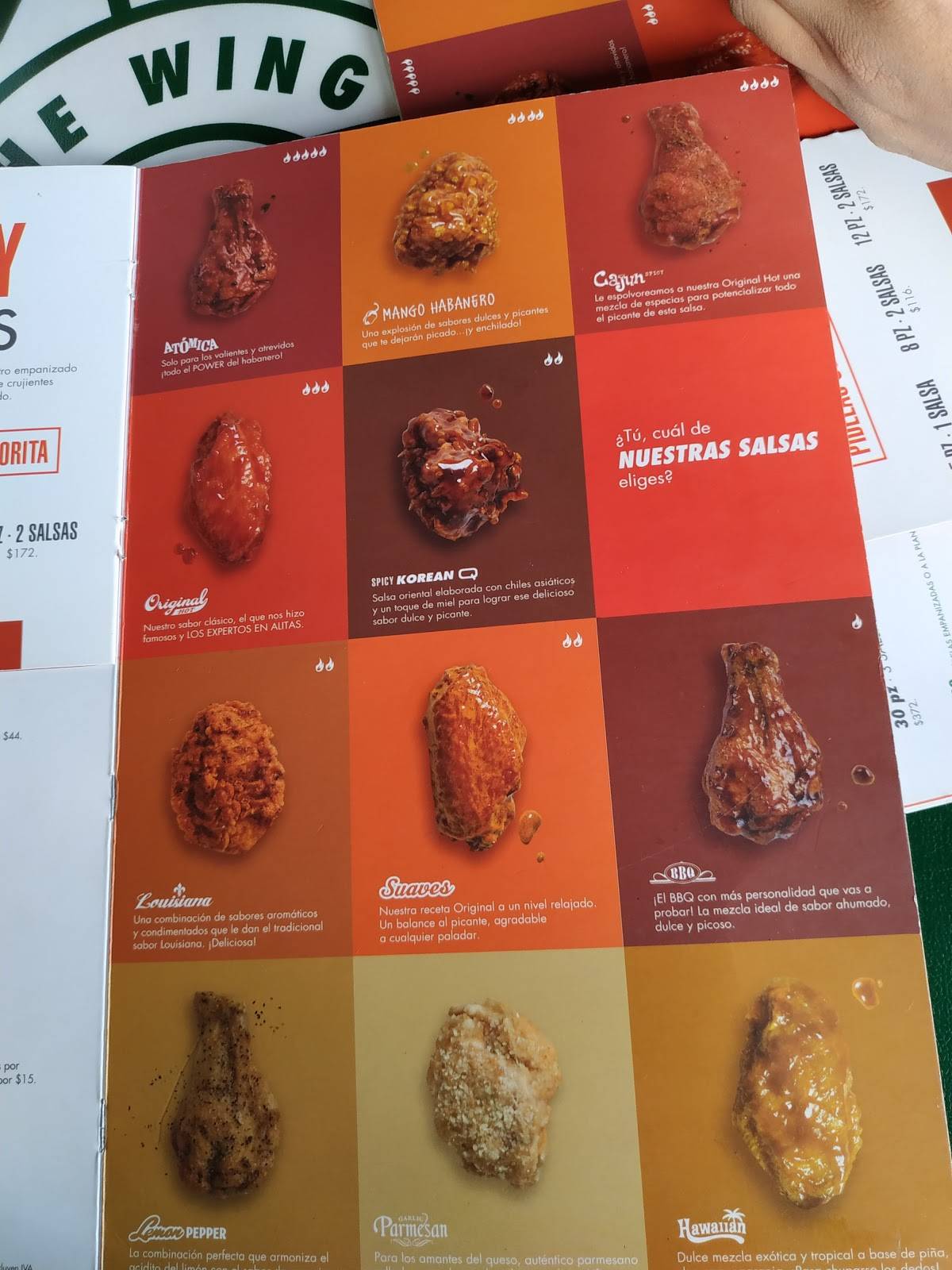Carta de comida rápida Wingstop Coapa, Ciudad de México