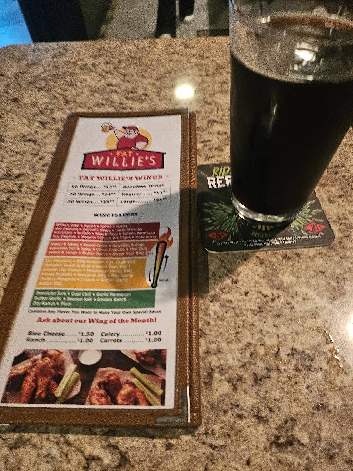 Menu at Fat Willie's Wing House pub & bar, Edinboro