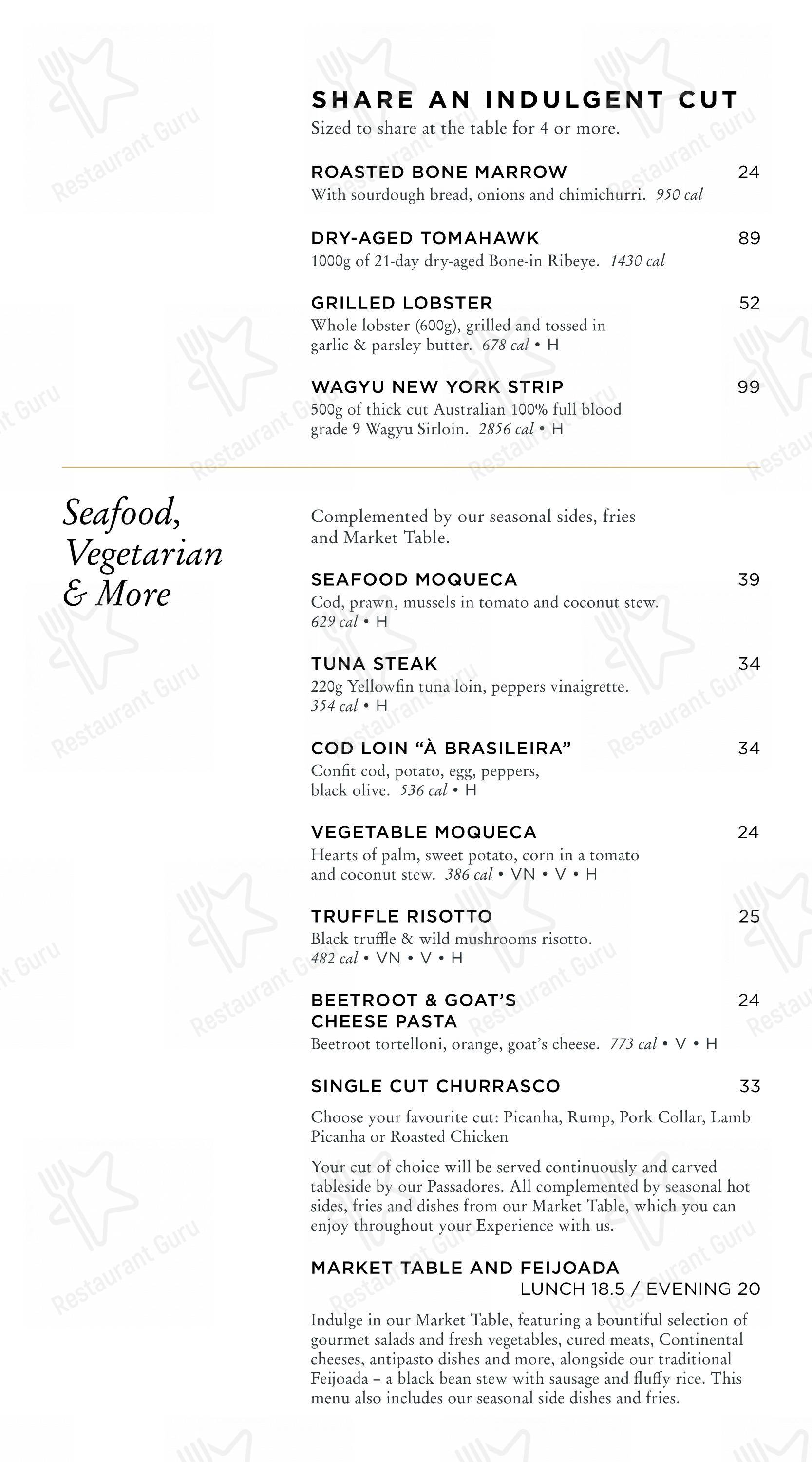 Menu at Fazenda Rodizio Bar & Grill Manchester, Manchester