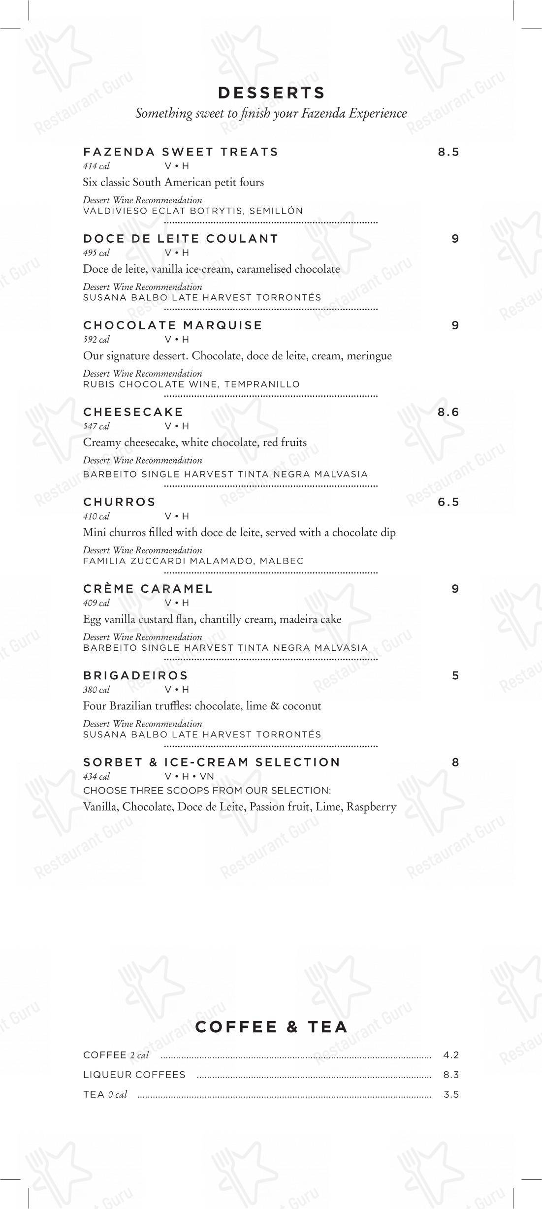 Menu at Fazenda Rodizio Bar & Grill Manchester, Manchester