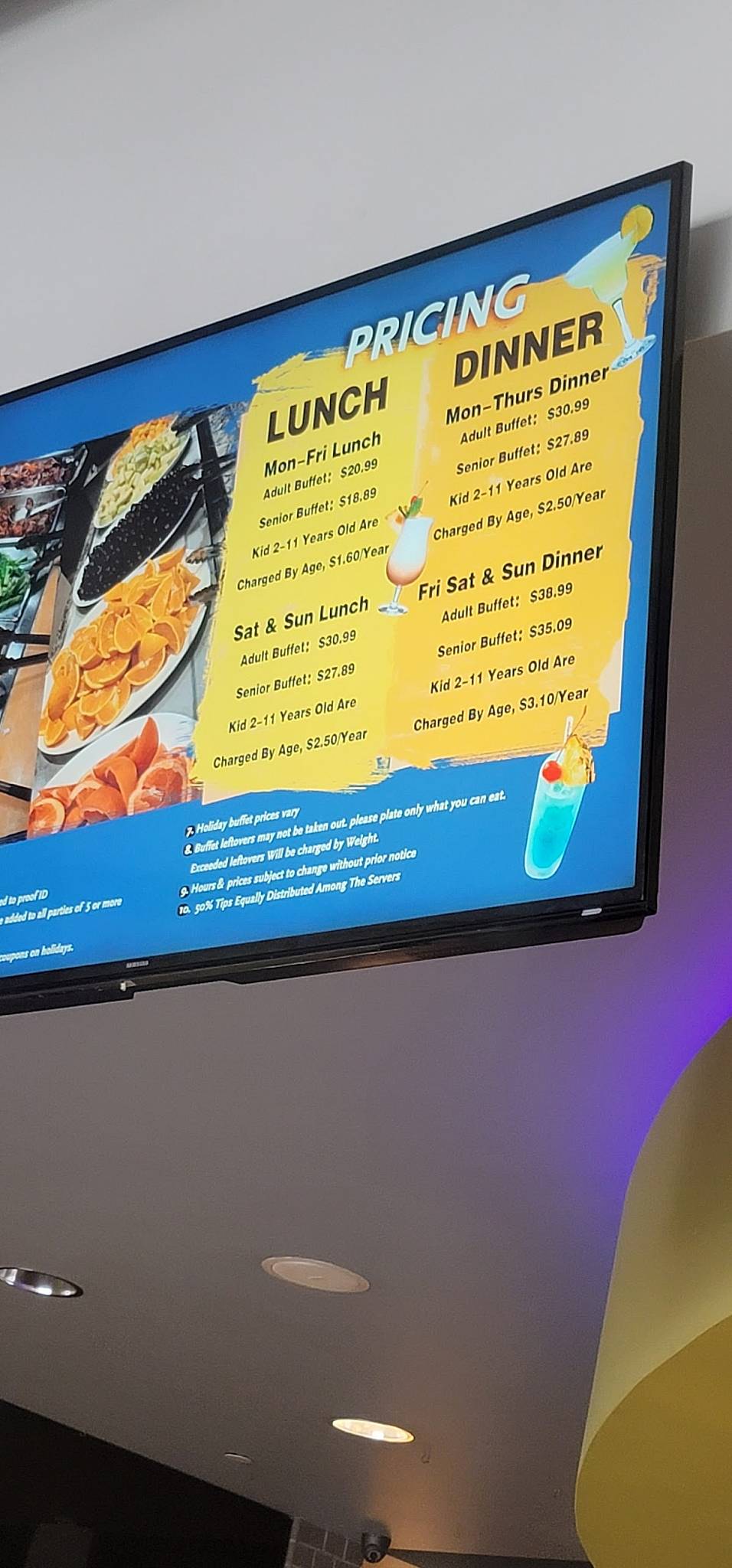 Menu at Feast Buffet restaurant, Renton