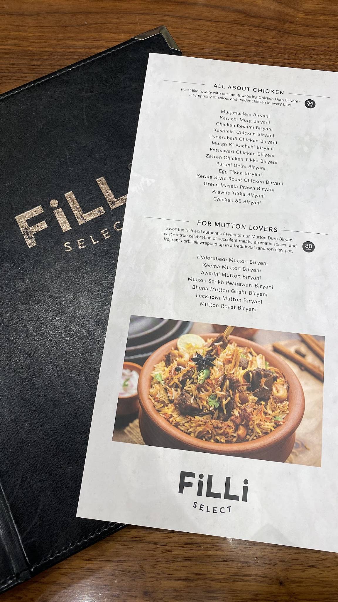 Carta del restaurante Filli Select Al Zahia City Centre - Sharjah, sarja