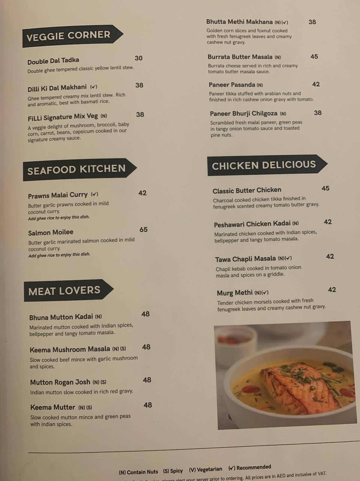 Carta del restaurante Filli Select Al Zahia City Centre - Sharjah, sarja